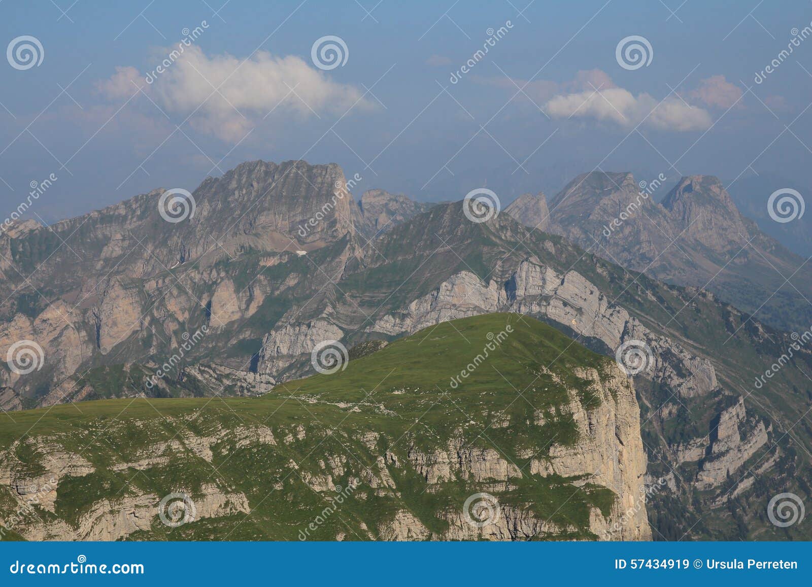 Churfirsten, View from the Chaeserrugg Stock Image - Image of ...