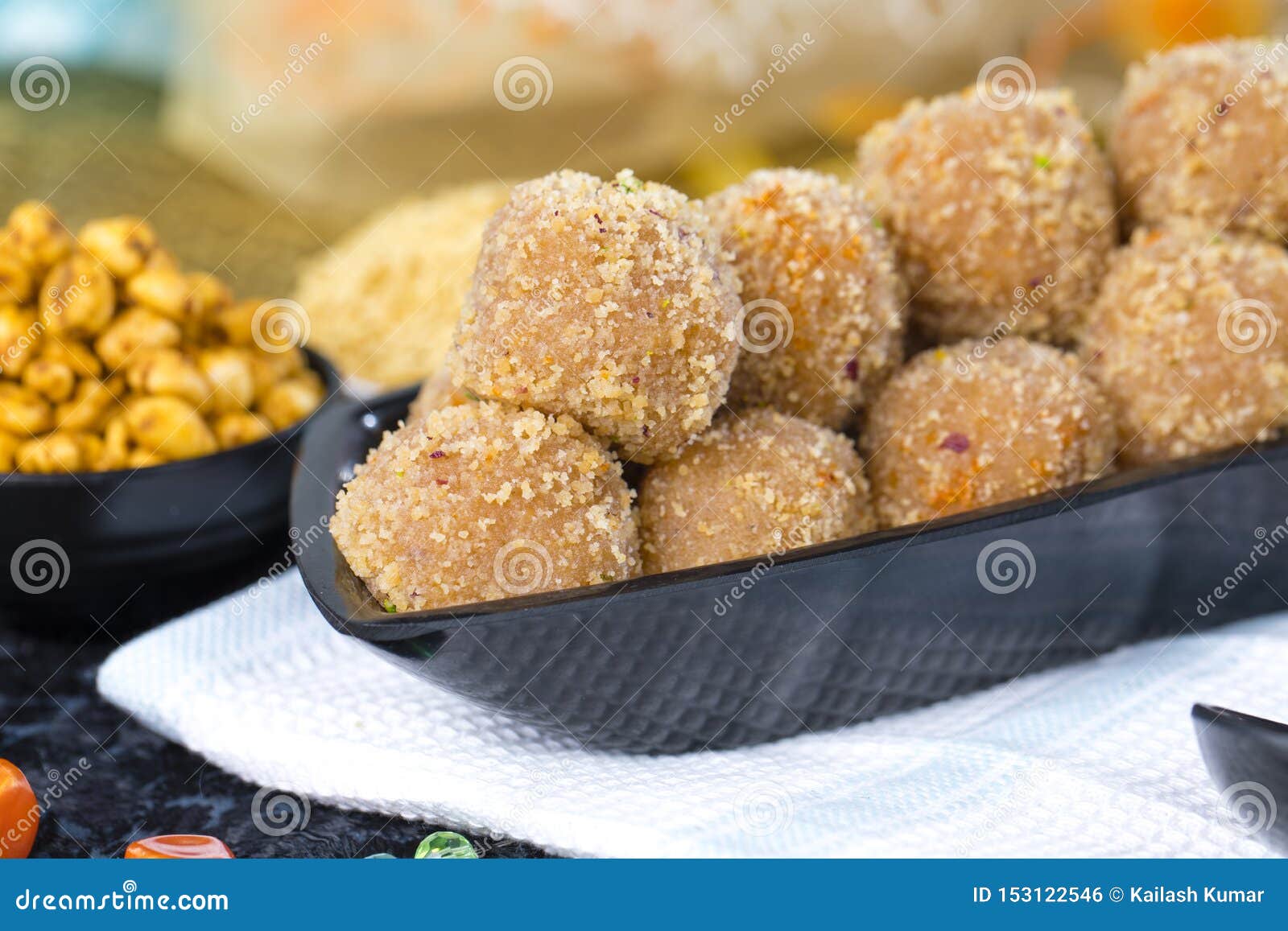 Churma Laddu foto de archivo. Imagen de tradicional - 153122546