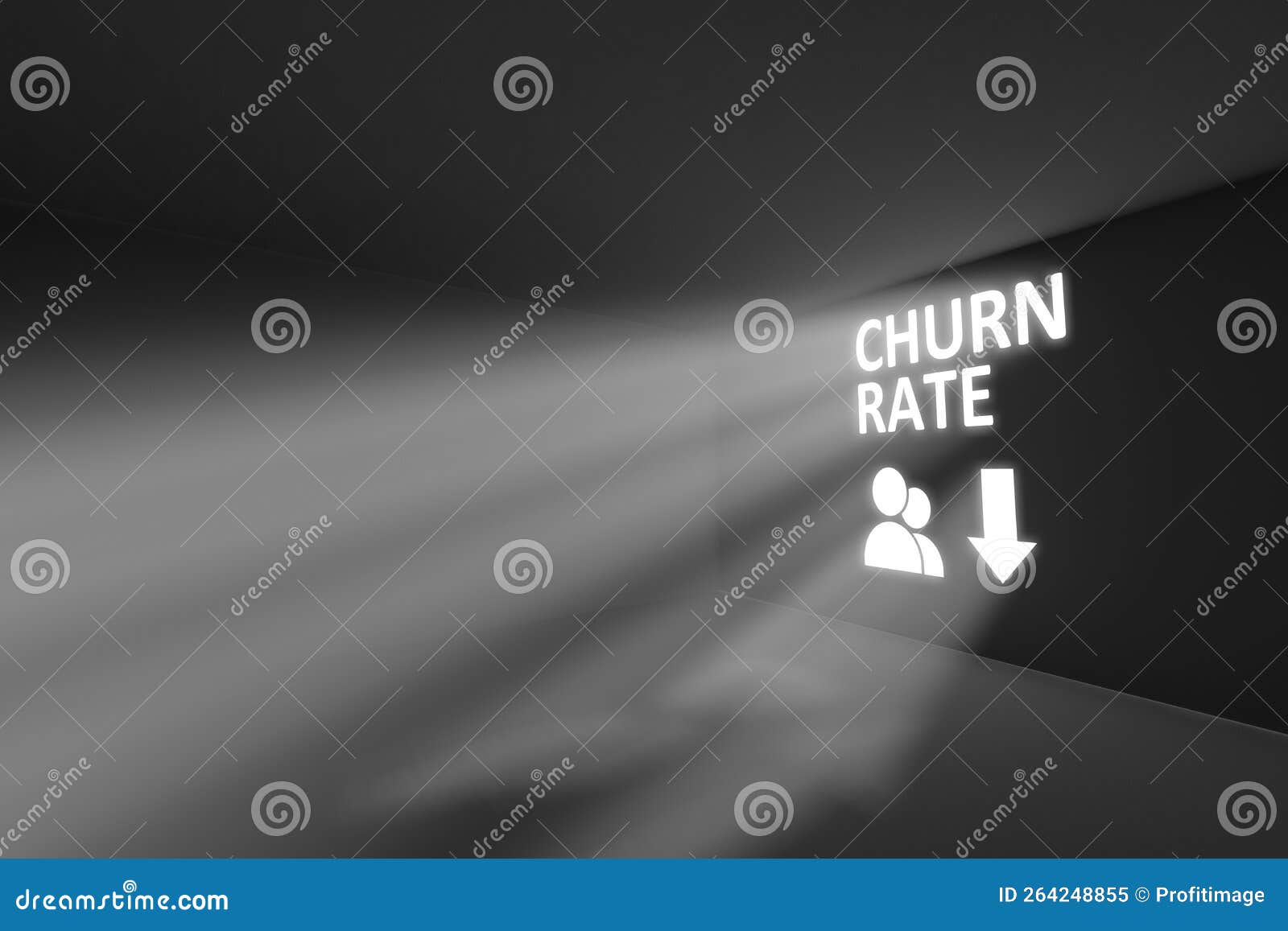 CHURN RATE Neon Concept Self Illumination Background 3D Royalty-Free ...