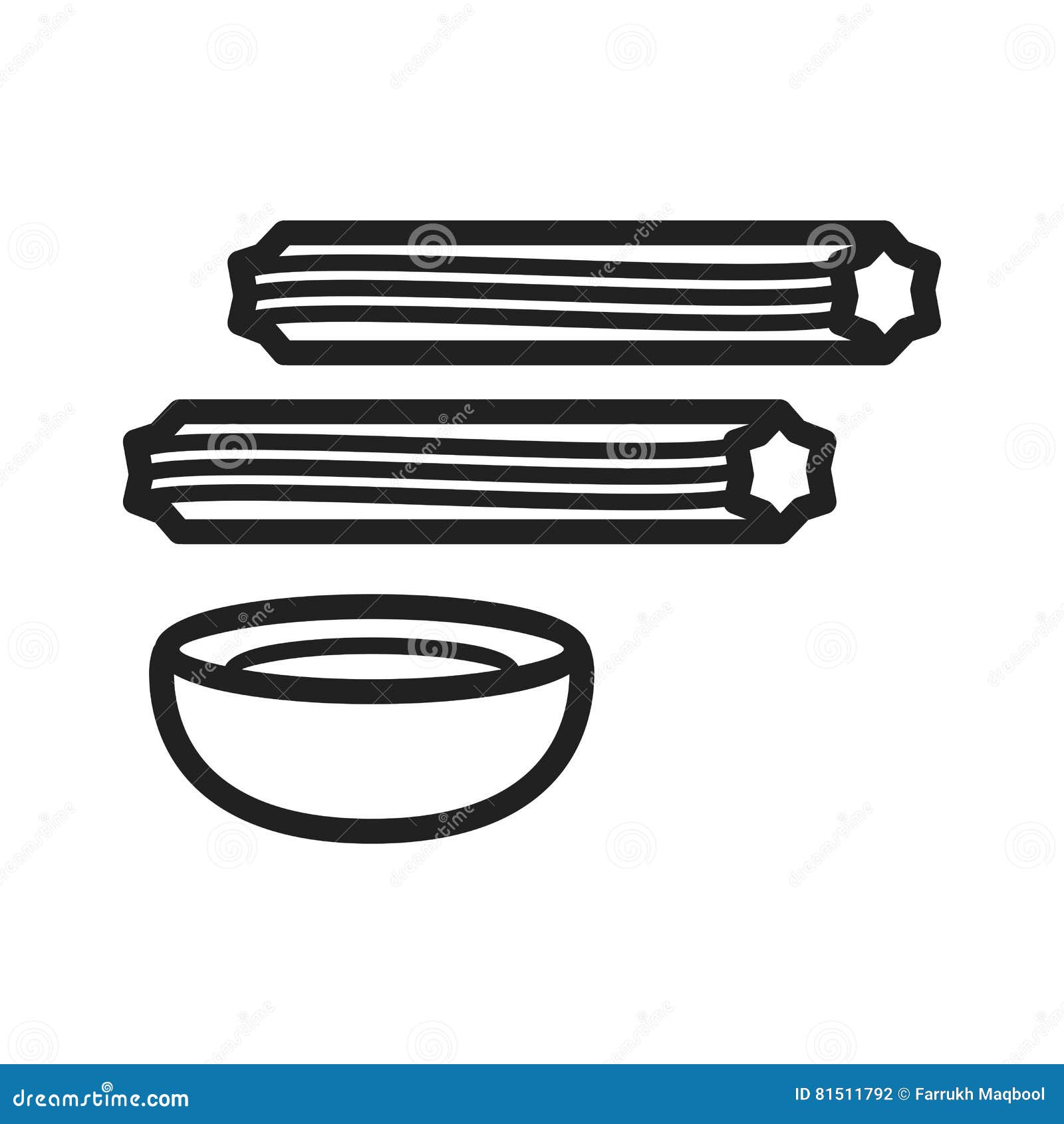 Churros ilustración del vector. Ilustración de desayuno - 81511792