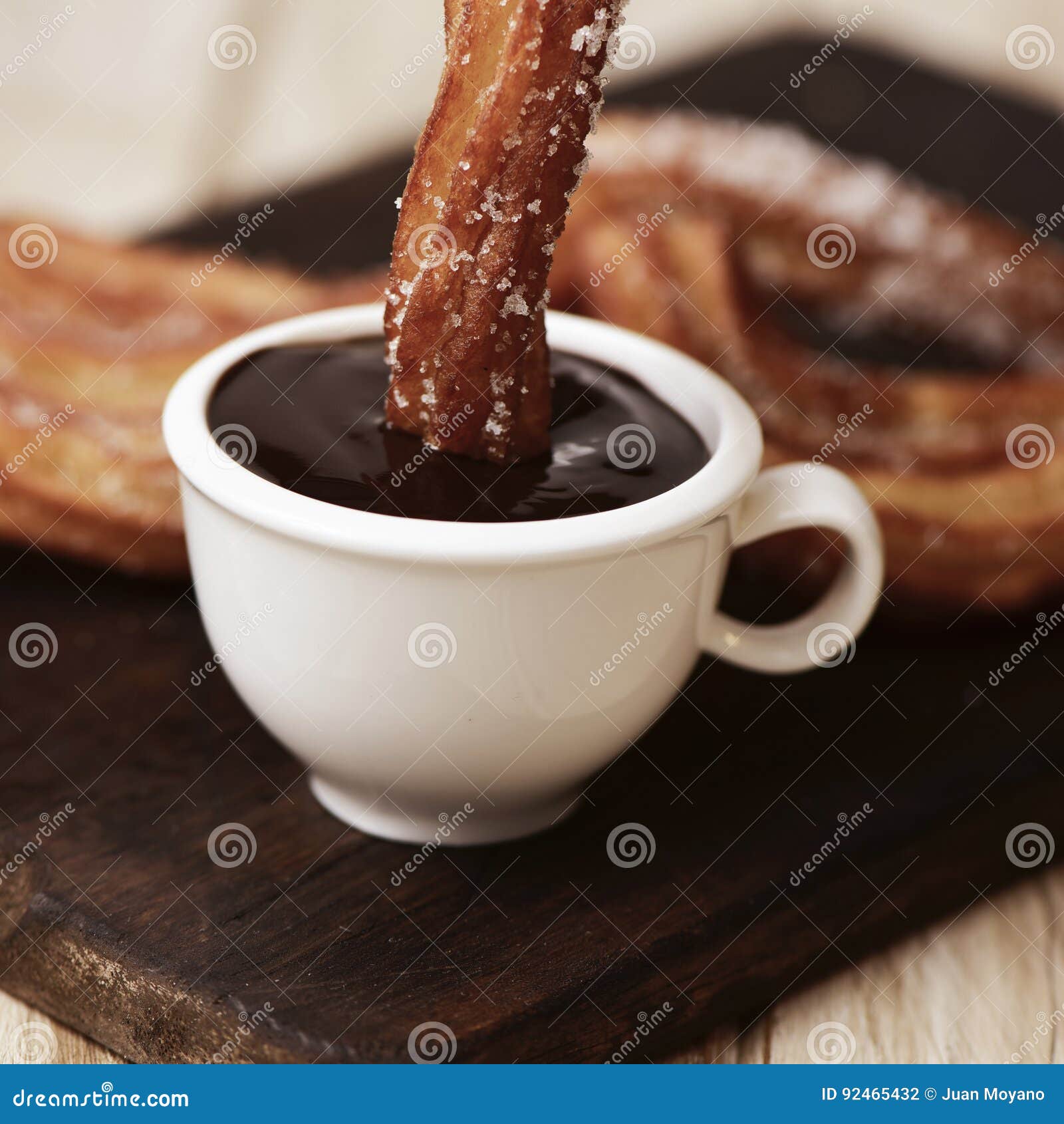 Churros Con Chocolate, Typical Spanish Sweet Snack Stock Photo - Image ...