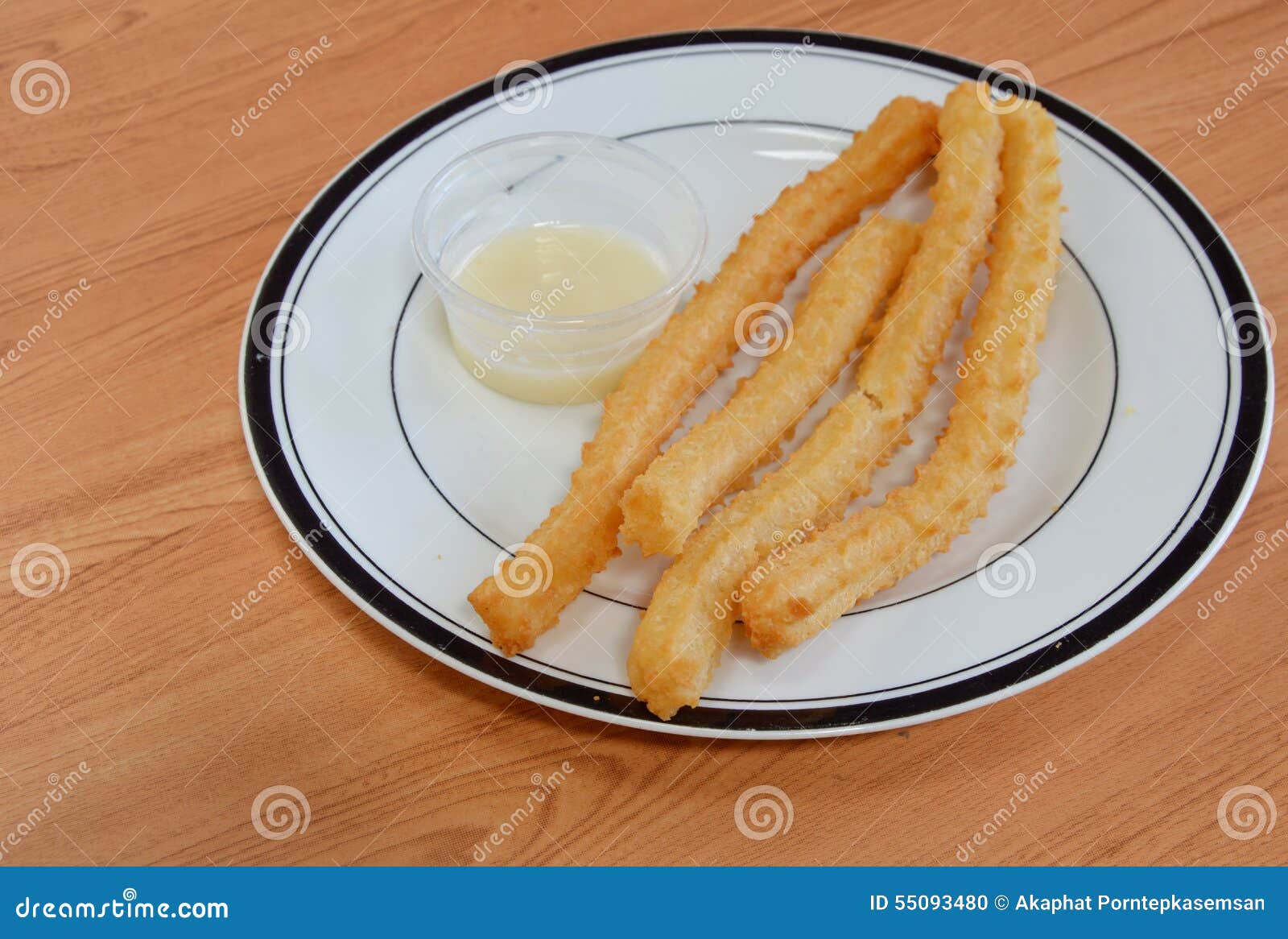 Churros Spanish Deep Fried Dough Stick Stock Photo - Image of condensed ...