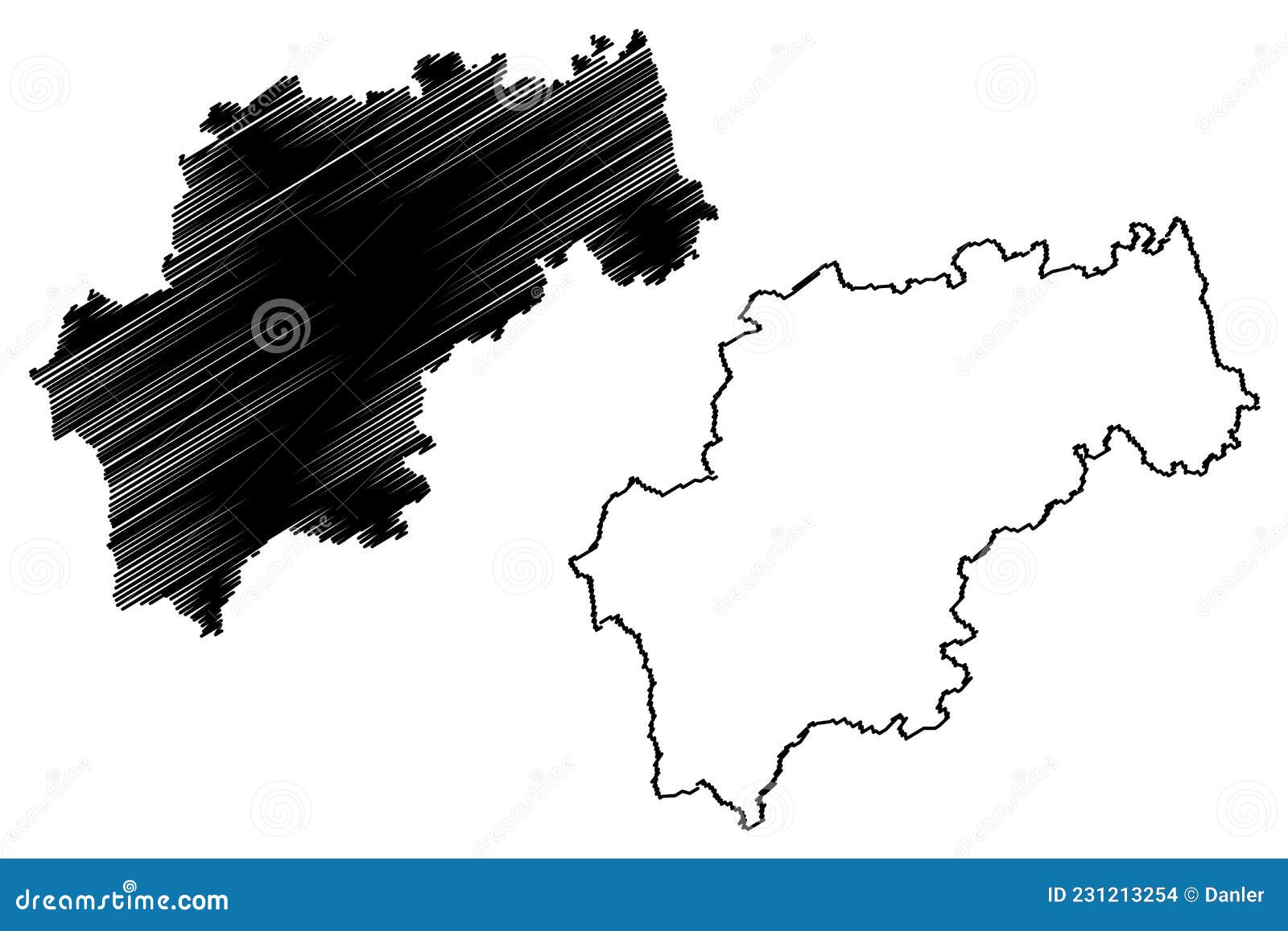 Churu District Rajasthan State, Republic of India Map Vector ...