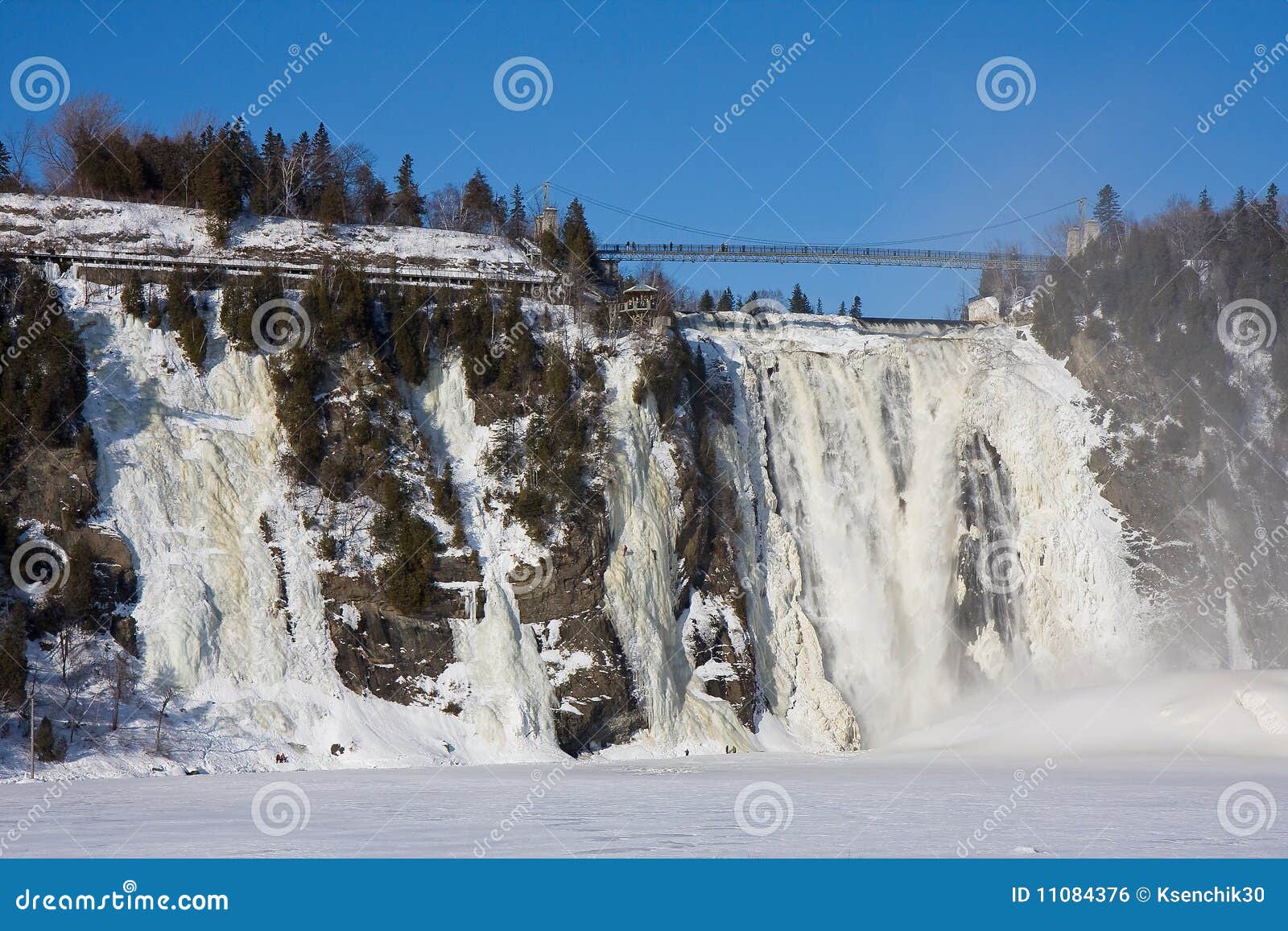 Chute Montmorency Waterfall in Quebec Stock Photo - Image of province ...