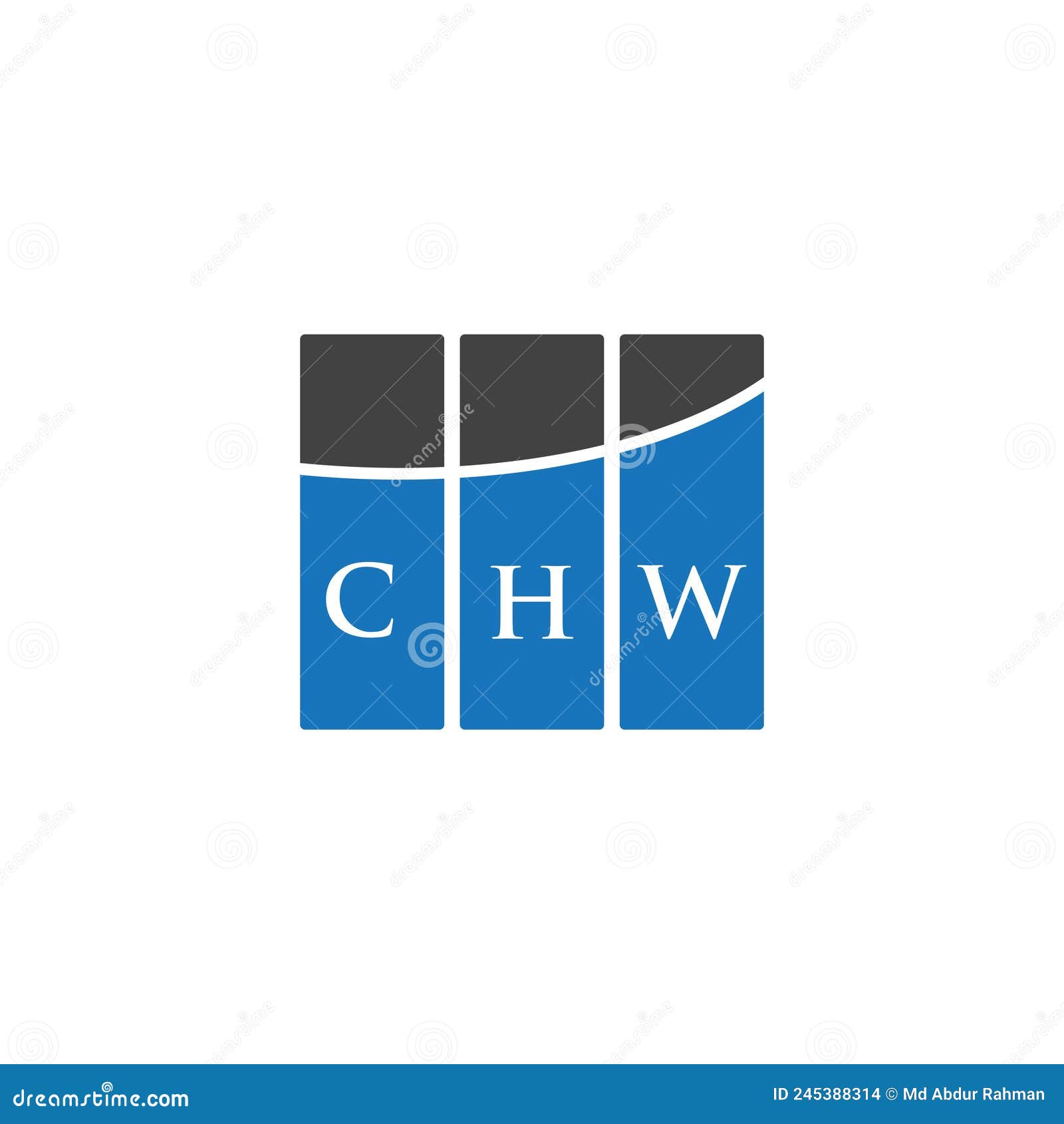 CHW Letter Logo Design on BLACK Background. CHW Creative Initials ...