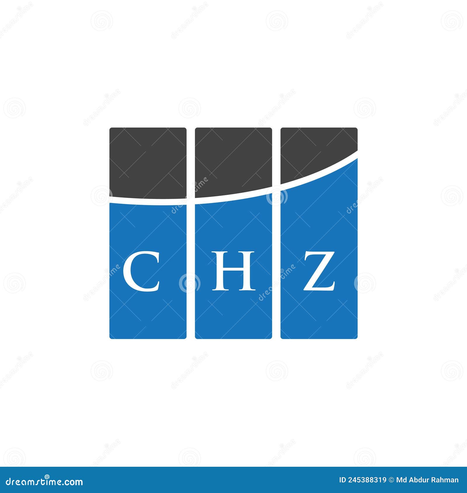 CHZ Letter Logo Design on BLACK Background. CHZ Creative Initials ...