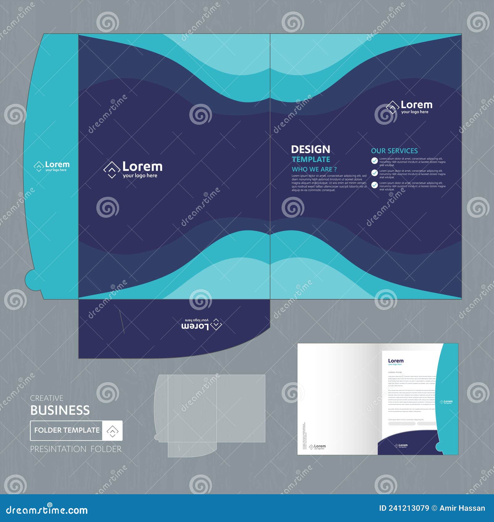 Corporate Business Presentation Promotion Folder Template Stock Vector ...