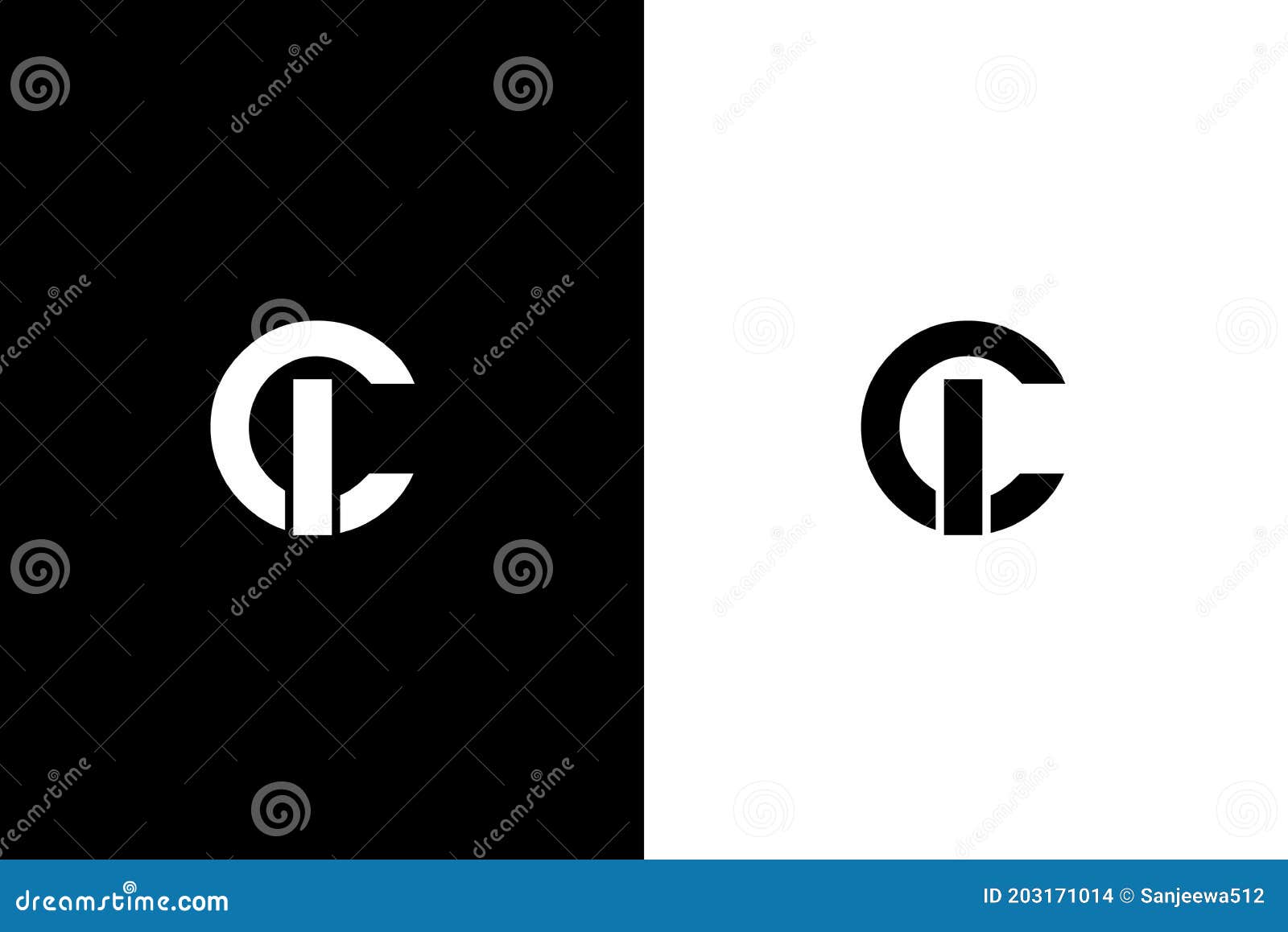 CI, IC Letter Logo Design Template Vector Stock Vector - Illustration ...