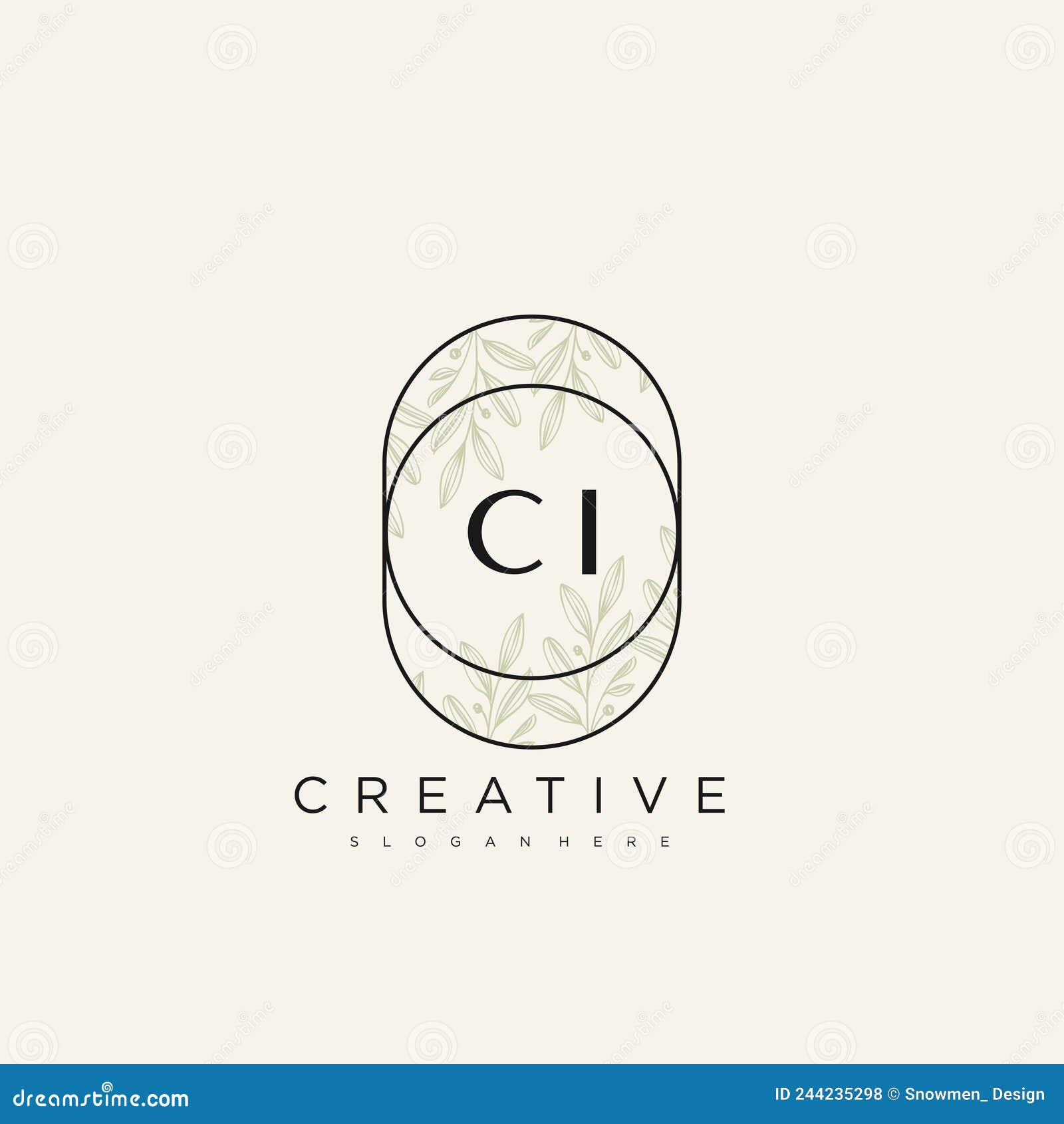 CI Initial Letter Flower Logo Template Vector Premium Vector Art Stock ...