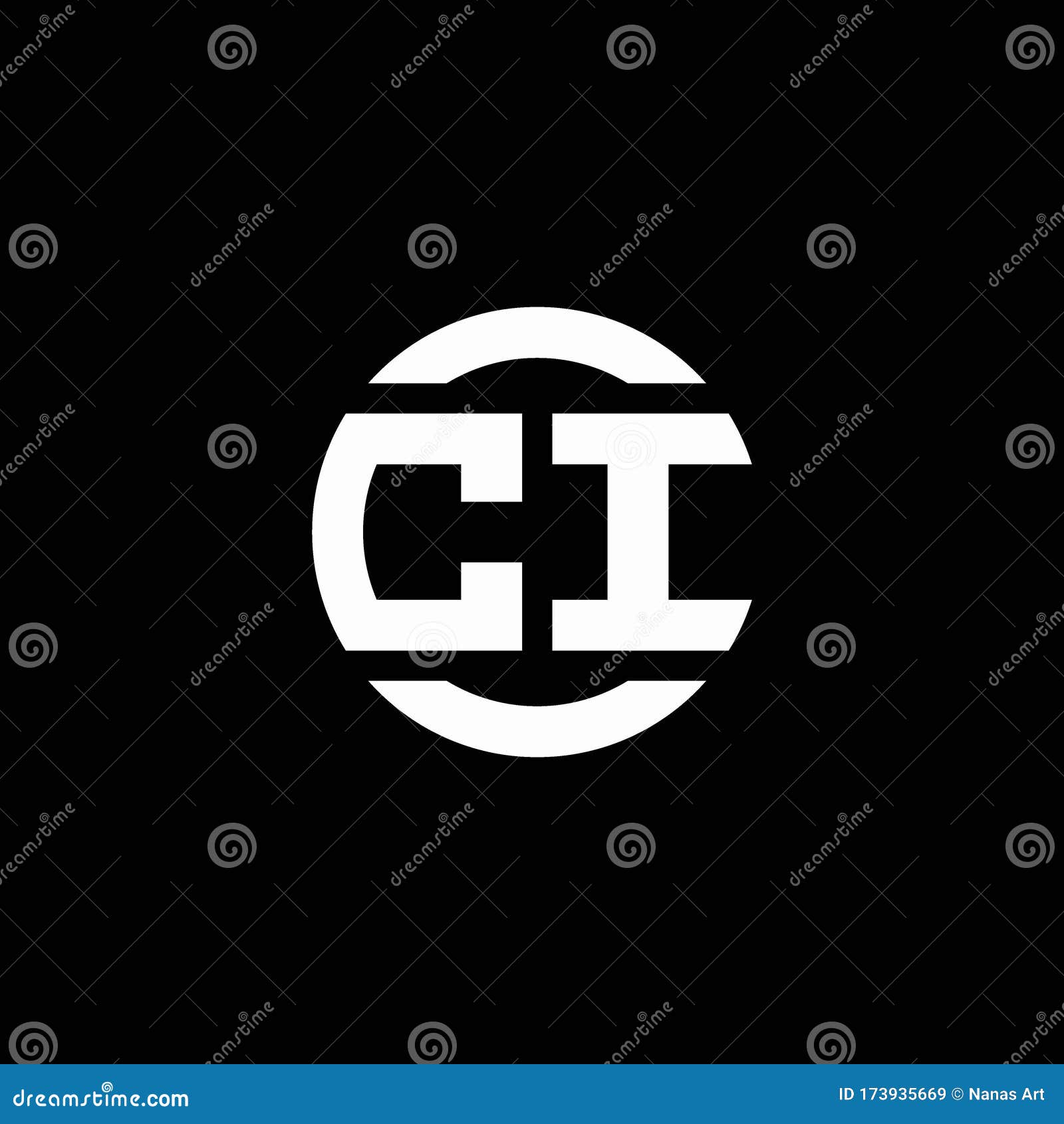 CI Logo Monogram Isolated on Circle Element Design Template Stock ...