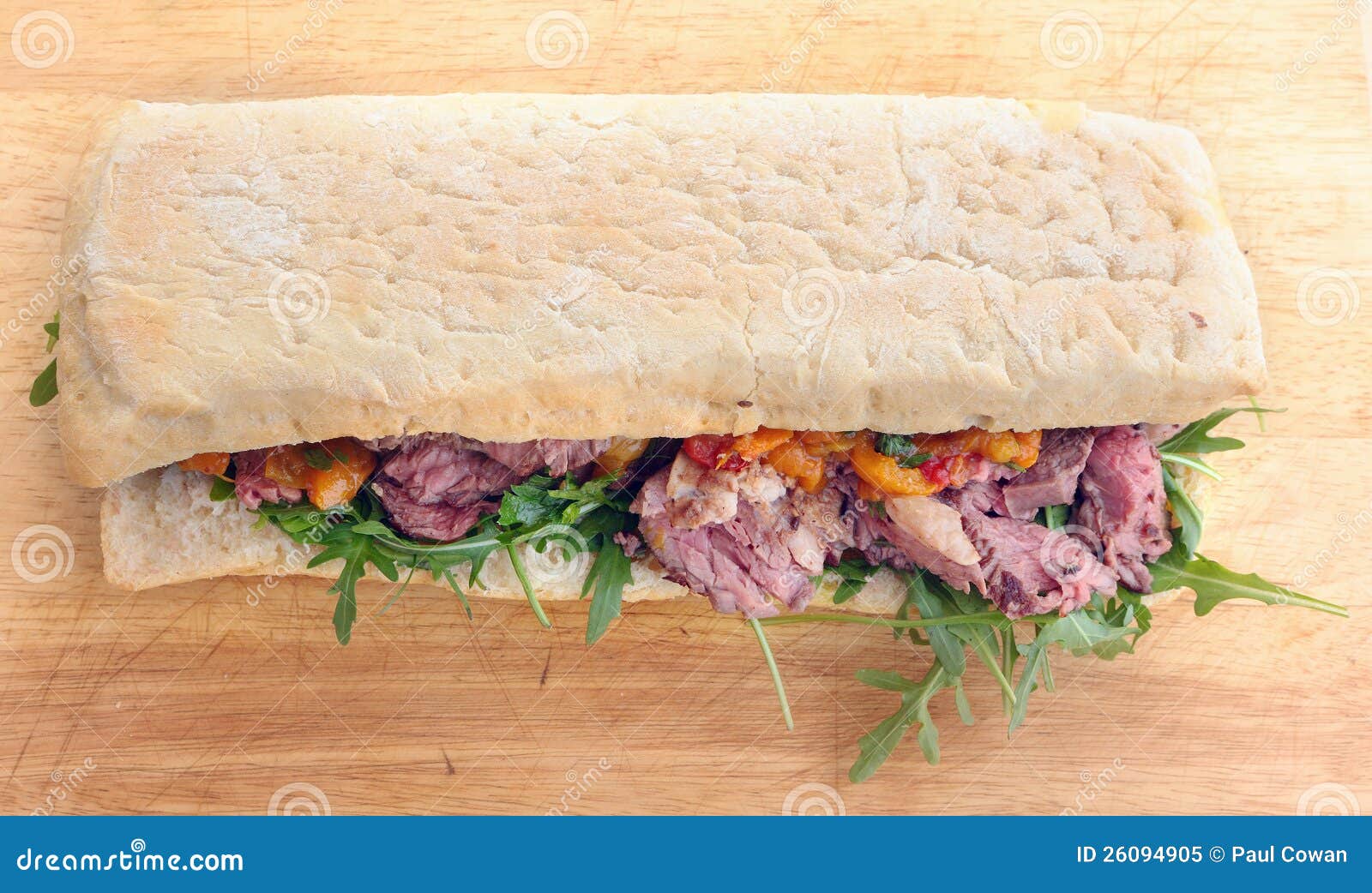 Ciabatta beef sandwich stock image. Image of ciabatta - 26094905