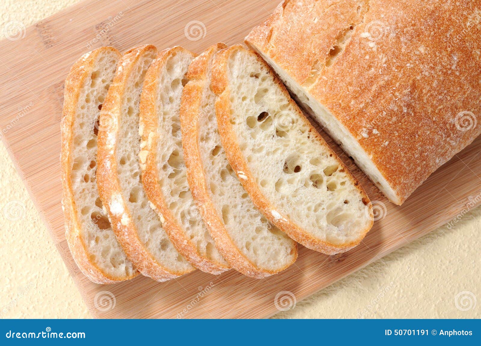 Ciabatta bread stock image. Image of wooden, round, bread - 50701191