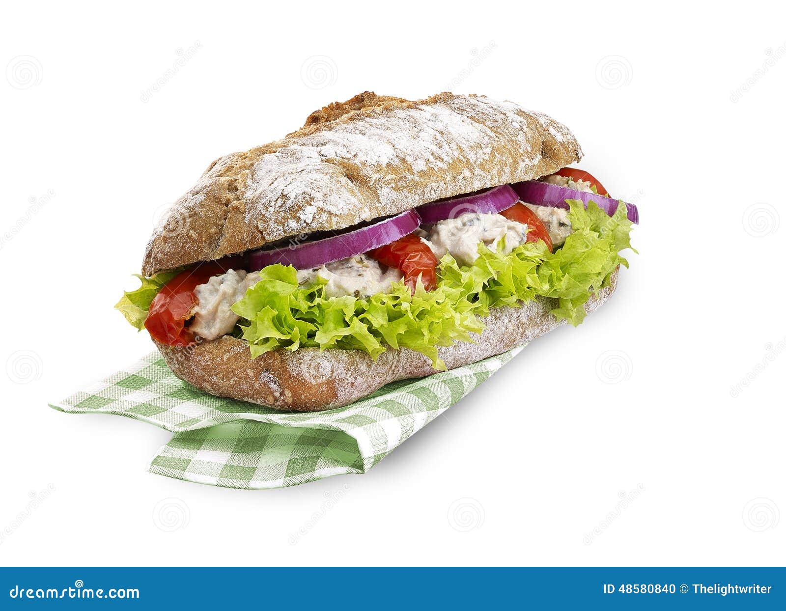 Ciabatta Sandwich Tuna Salad with Clipping Path Stock Photo - Image of ...