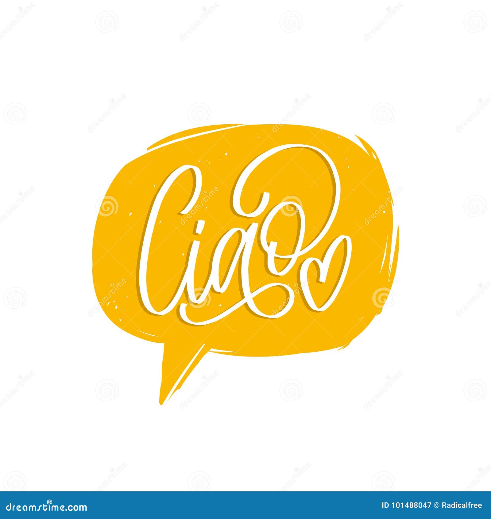Ciao Sign On Cut Ribbon Confetti Background Vector Illustration ...