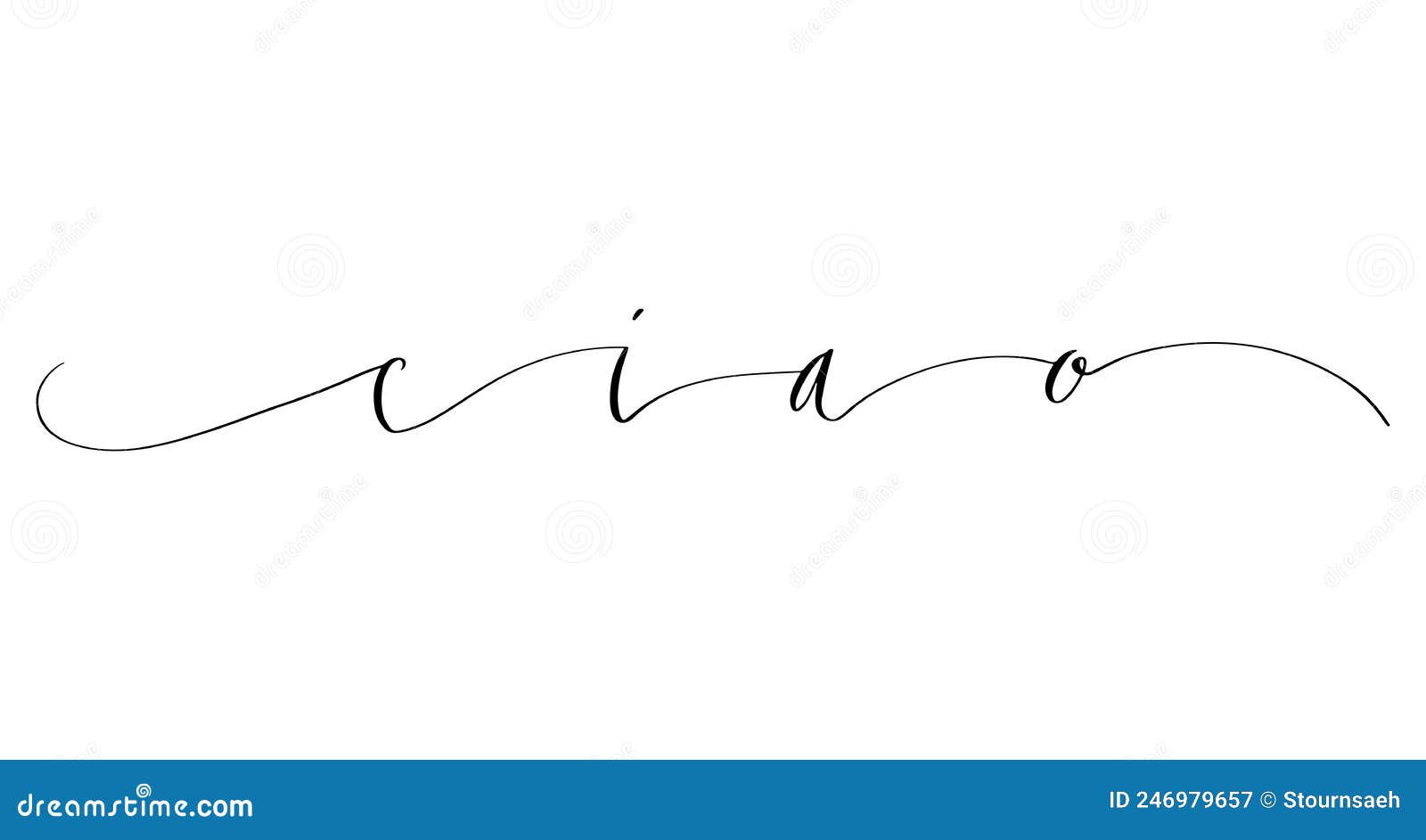 Ciao - Hello in Italian Handwritten Lettering Vector Illustration Stock ...