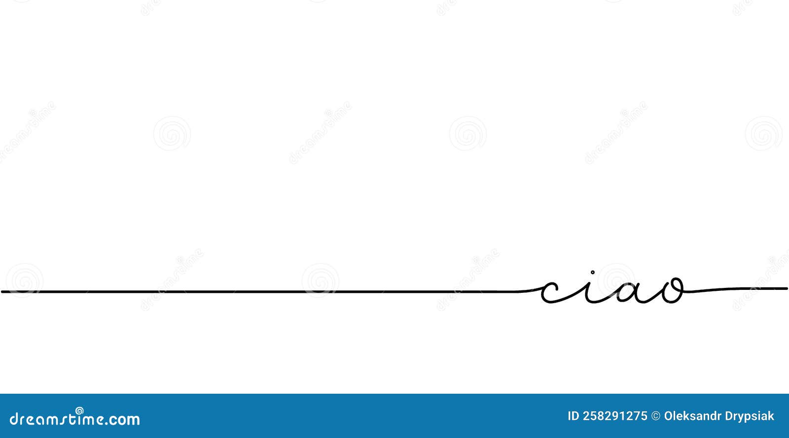 Ciao Word - Continuous One Line With Word. Minimalistic Drawing Of ...