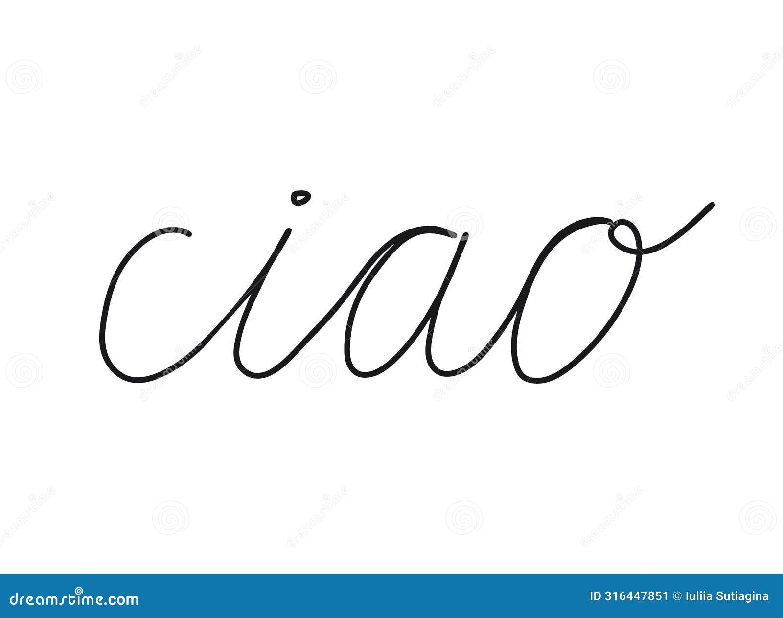 Ciao Write Calligraphy Word, Continuous Line Drawing. Greeting, Hello ...