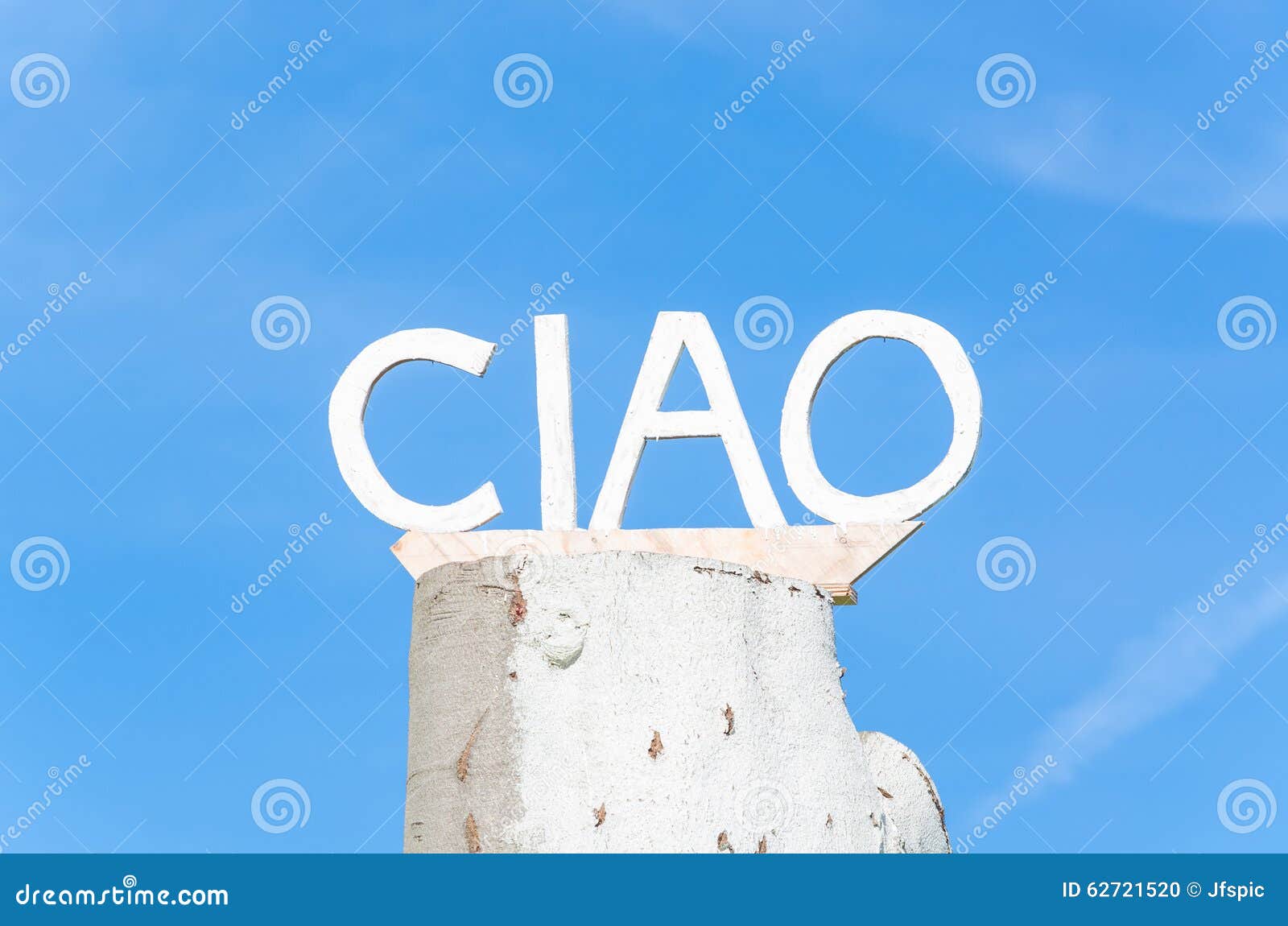 Ciao written on wood. stock photo. Image of greeting - 62721520