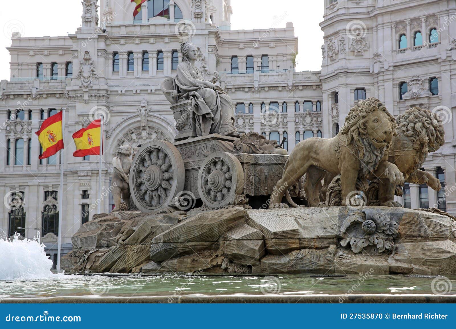 Cibeles Fountain. Madrid stock photo. Image of cityscape - 27535870