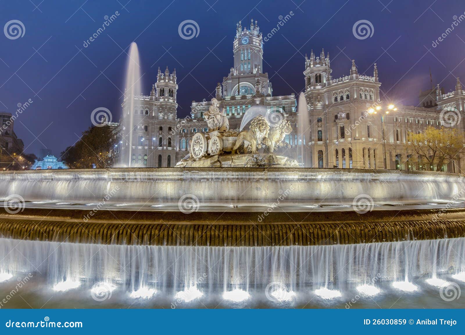 Cibeles Fountain at Madrid, Spain Stock Image - Image of architectural ...