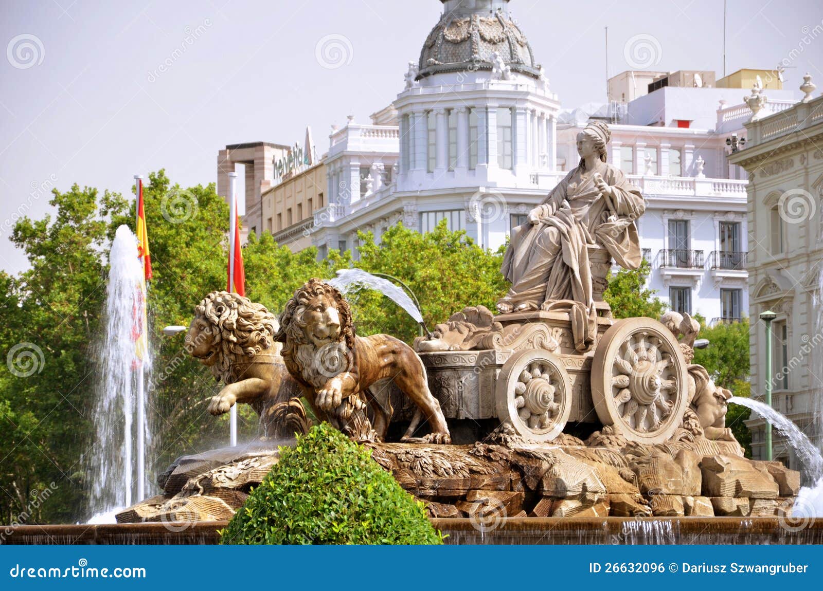 Cibeles Fountain In Madrid, Spain Royalty Free Stock Image - Image ...