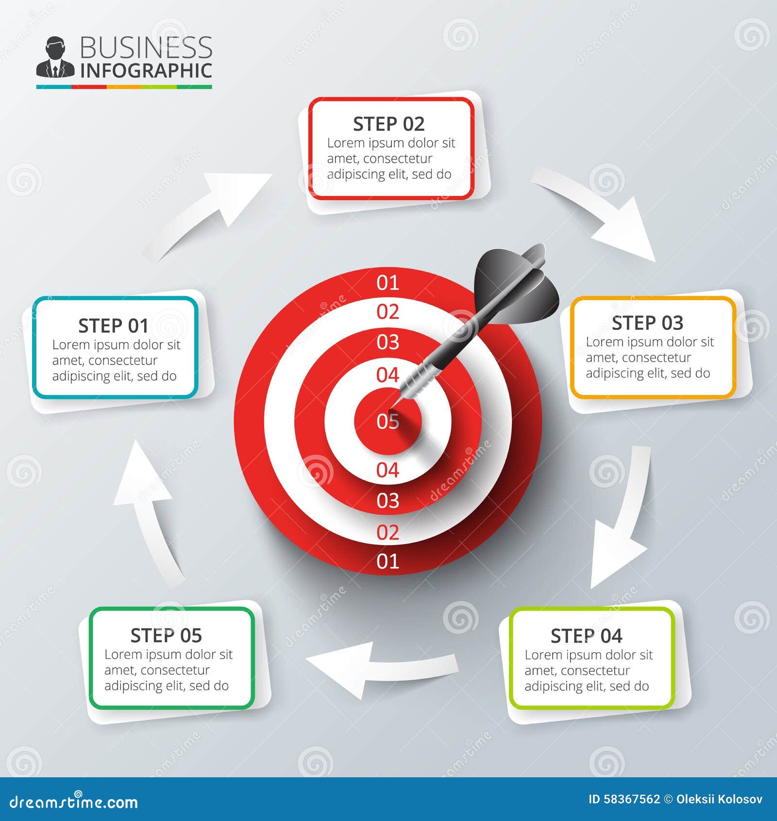 Cible De Vecteur Avec Le Dard Pour Infographic Illustration de Vecteur ...