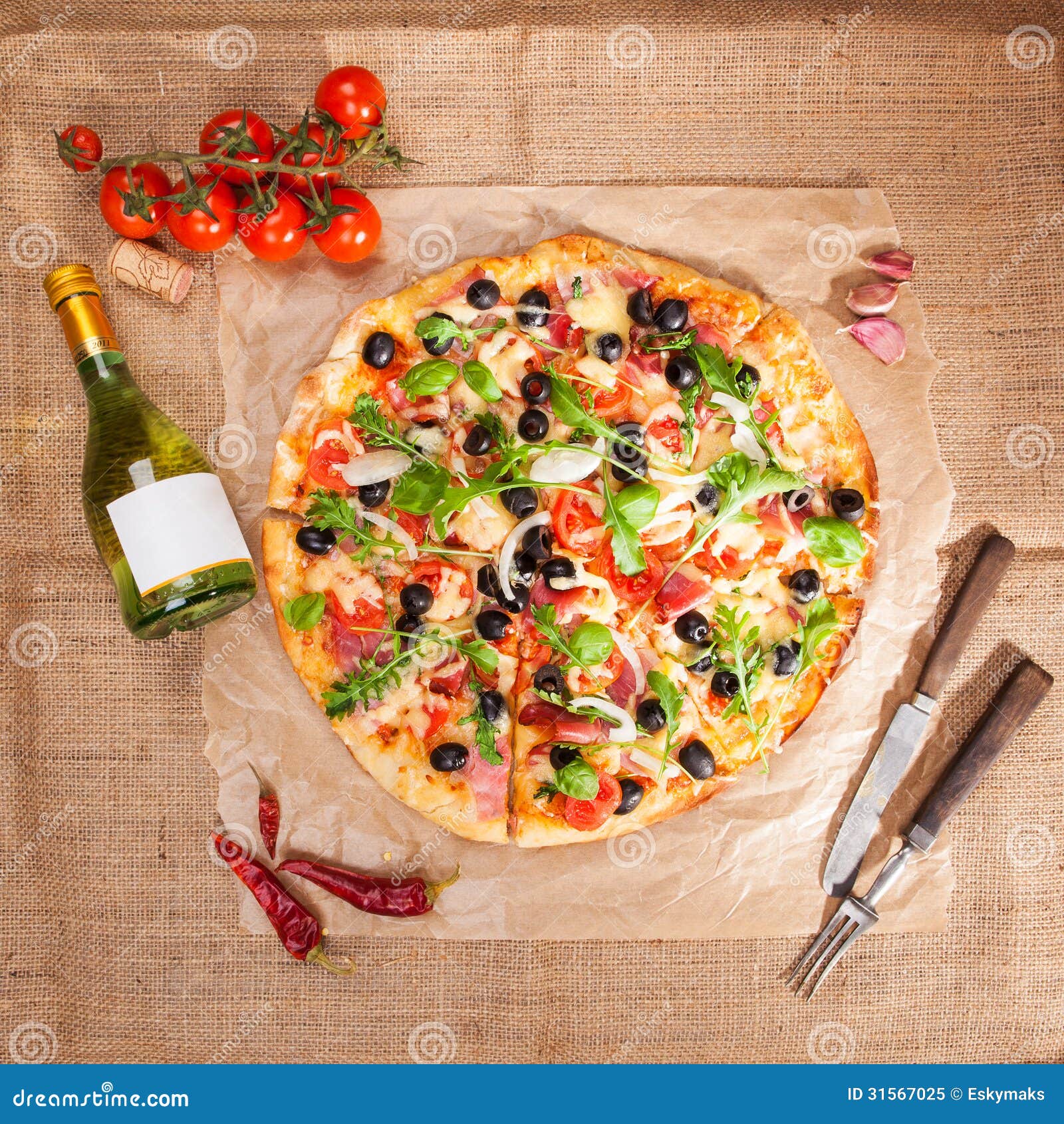 Cibo della pizza. immagine stock. Immagine di culinario - 31567025