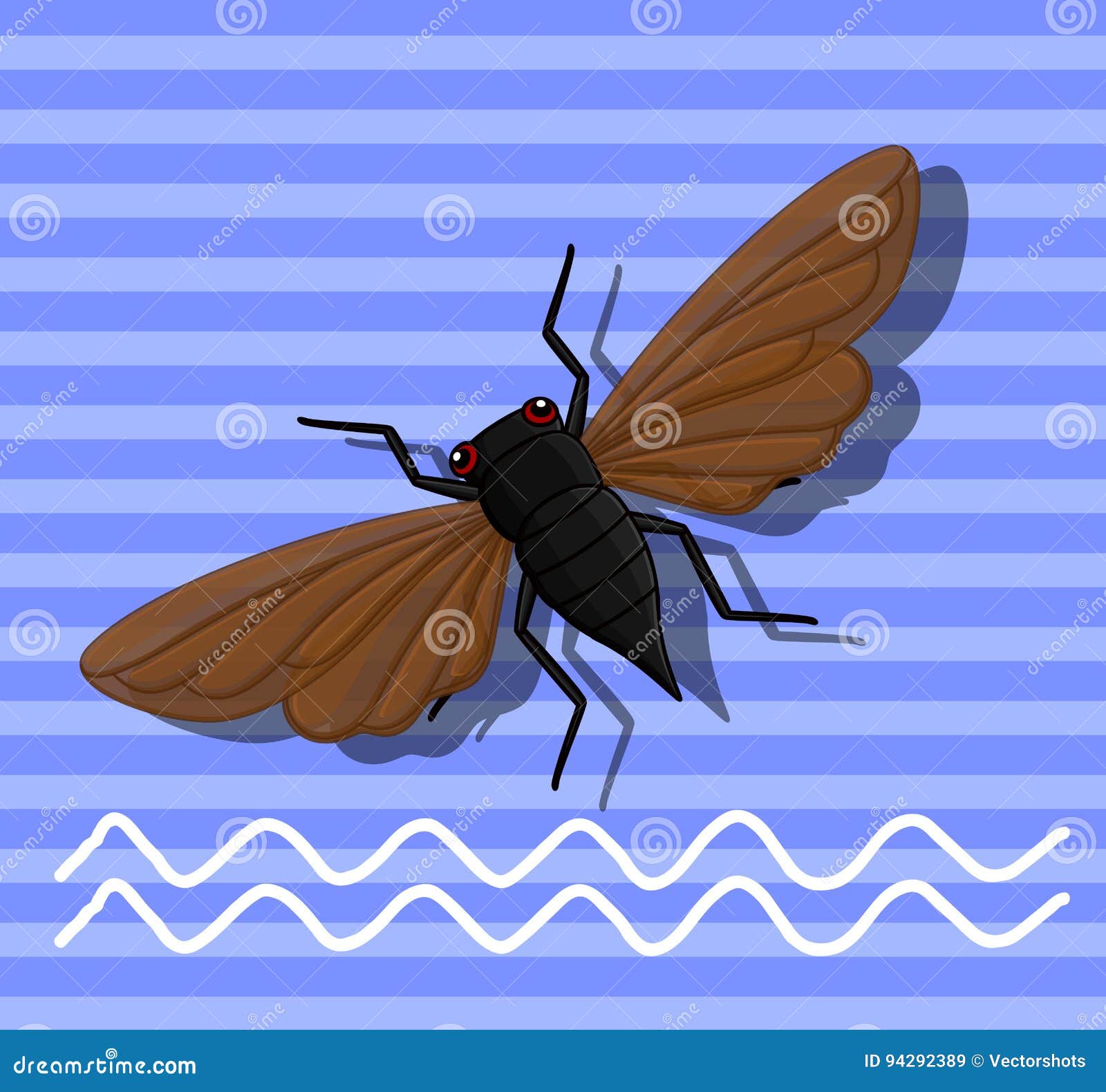 Cicada Insect Pest Circle Line Logo Design Royalty-Free Cartoon ...