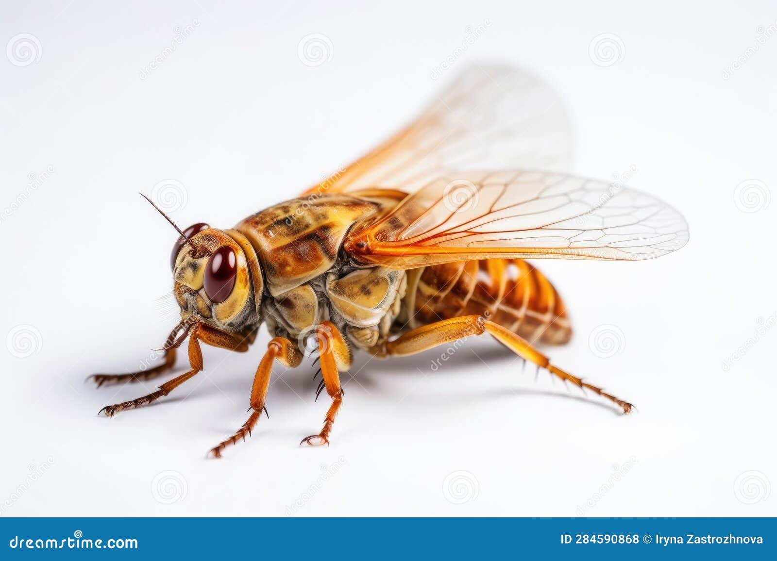Cicada Insect on a White Background Stock Illustration - Illustration ...