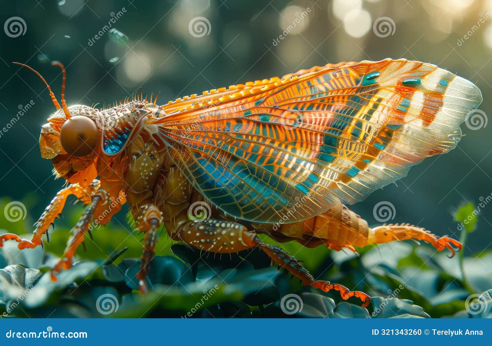 Cicada is Large Insect with Colorful Shell Stock Photo - Image of macro ...