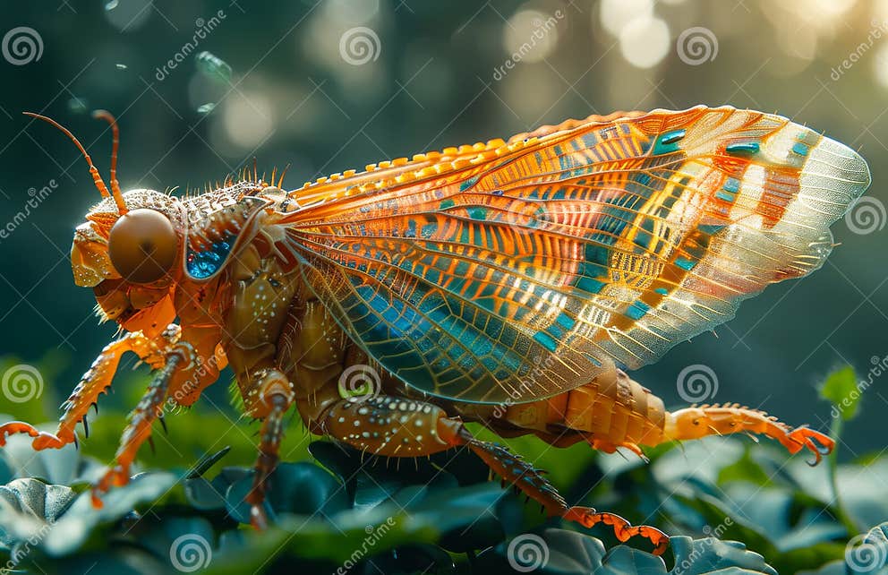 Cicada is Large Insect with Colorful Shell Stock Photo - Image of macro ...