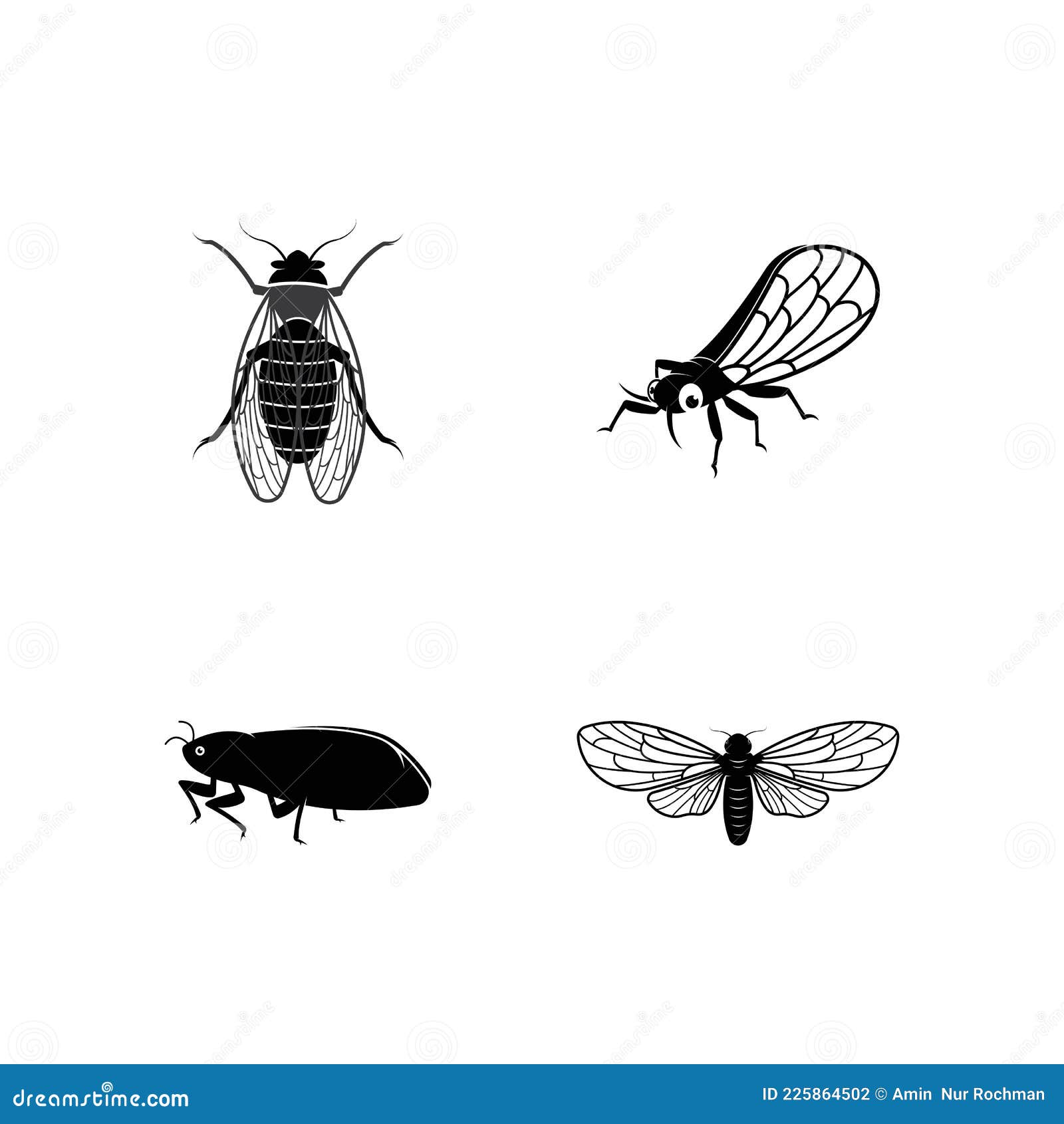 Cicada Logo Vector Icon Template Stock Vector - Illustration of insect ...