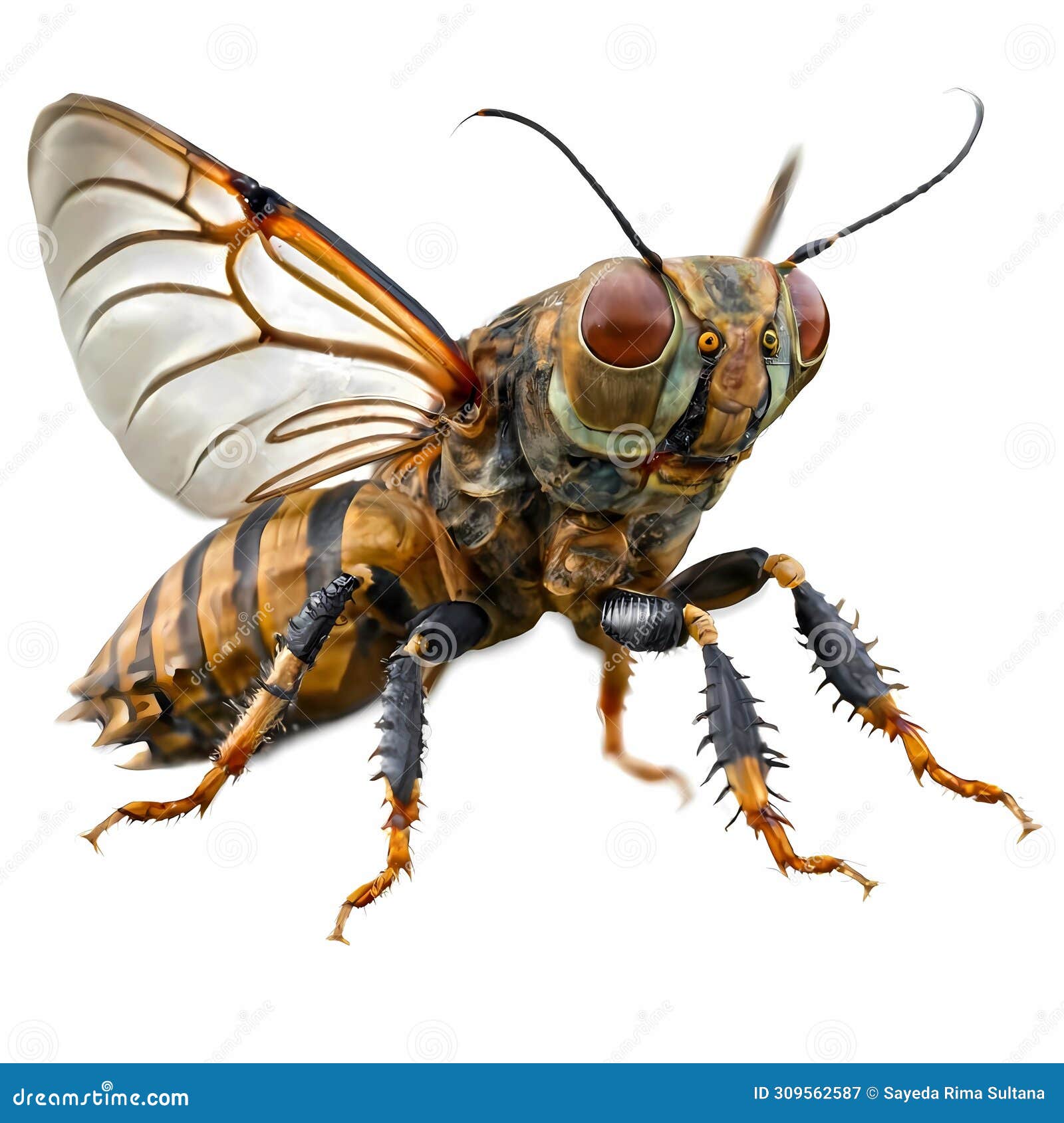 Cicada on White Background Generative AI Stock Illustration ...