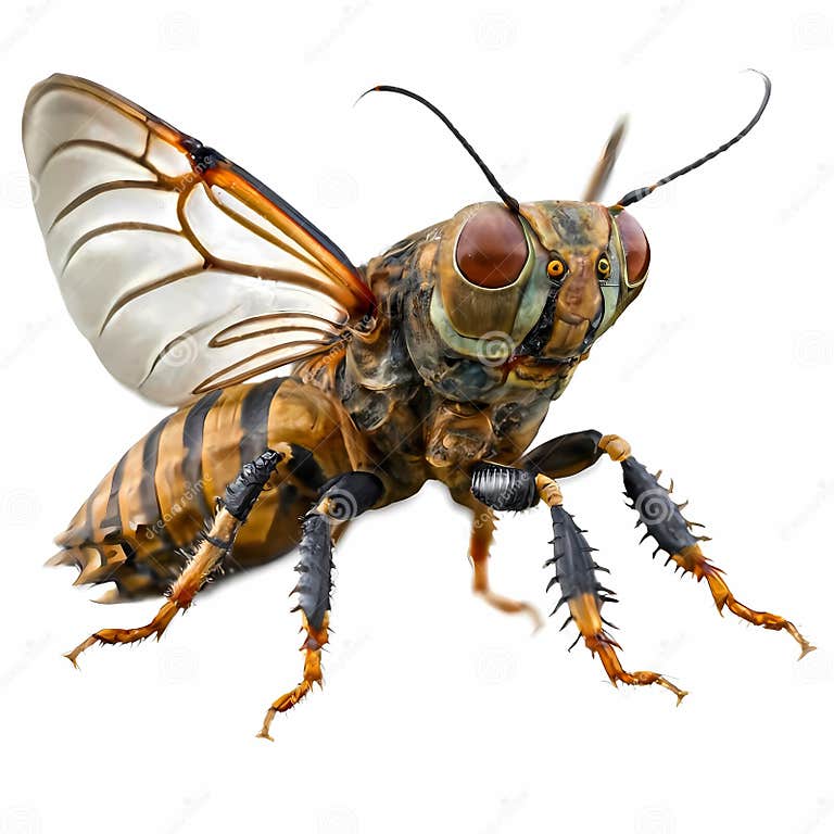 Cicada on White Background Generative AI Stock Illustration ...