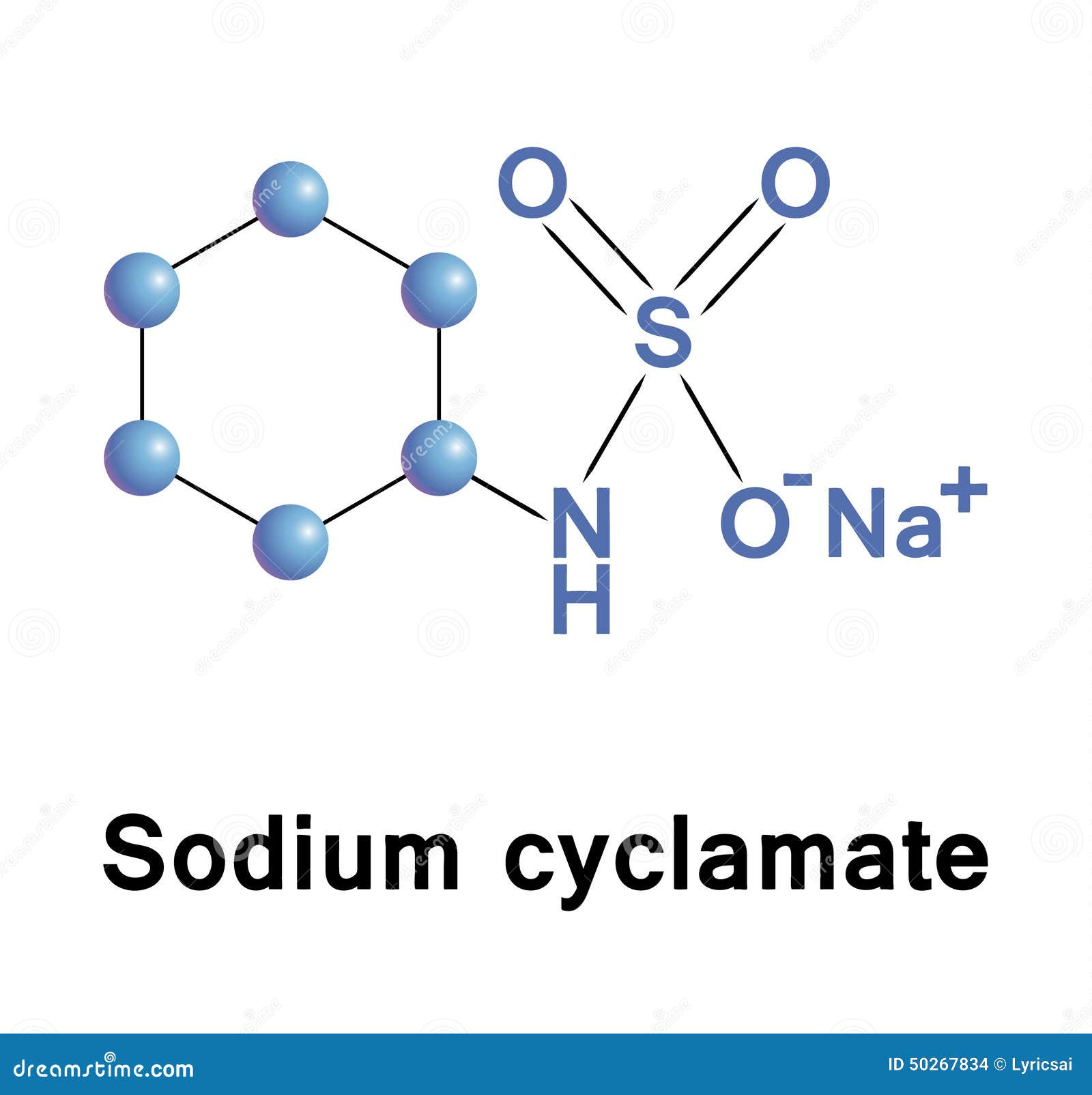 Ciclamato do sódio ilustração do vetor. Ilustração de branco - 50267834