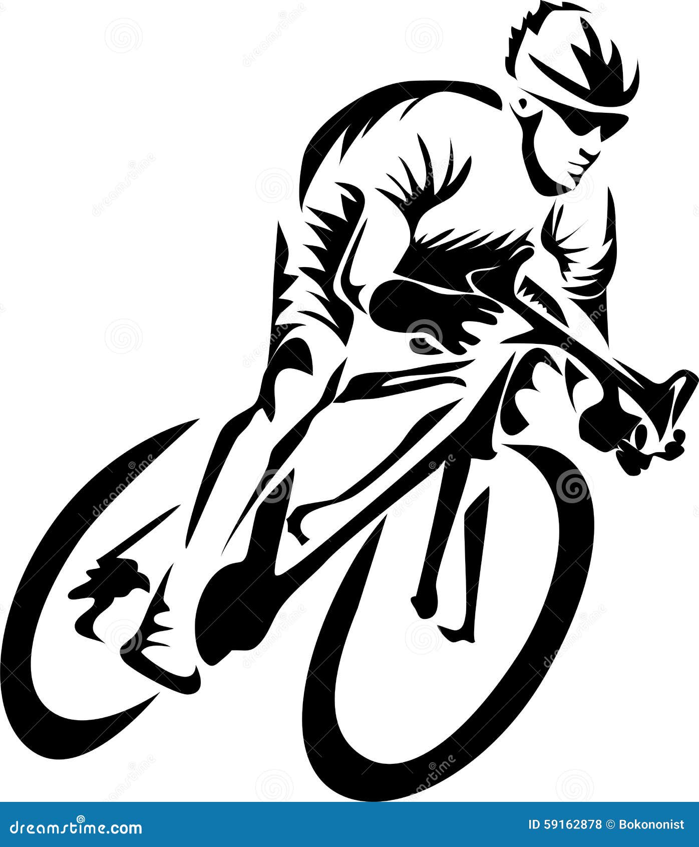 Ciclista ilustración del vector. Ilustración de anteojos - 59162878