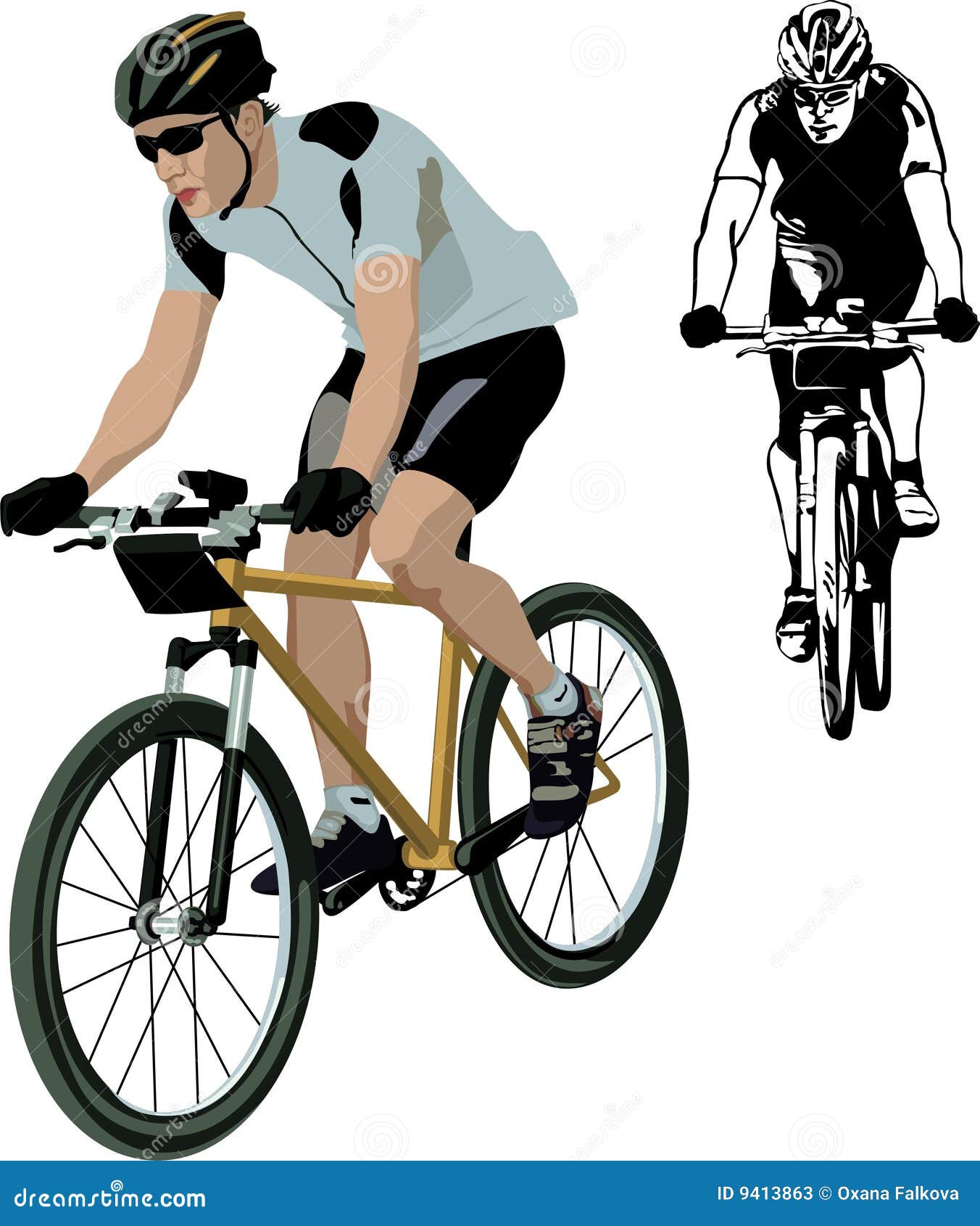 Ciclista ilustración del vector. Ilustración de hombres - 9413863
