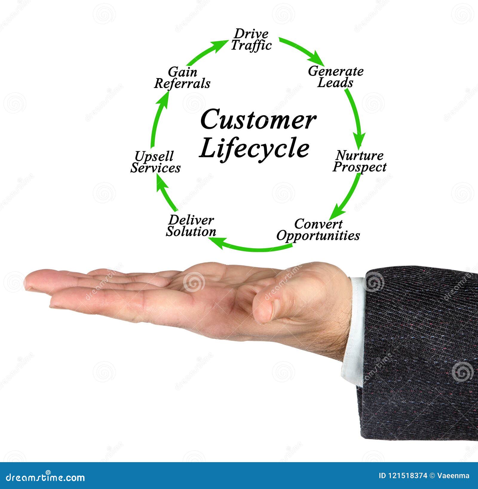 Ciclo de vida del cliente foto de archivo. Imagen de palma - 121518374