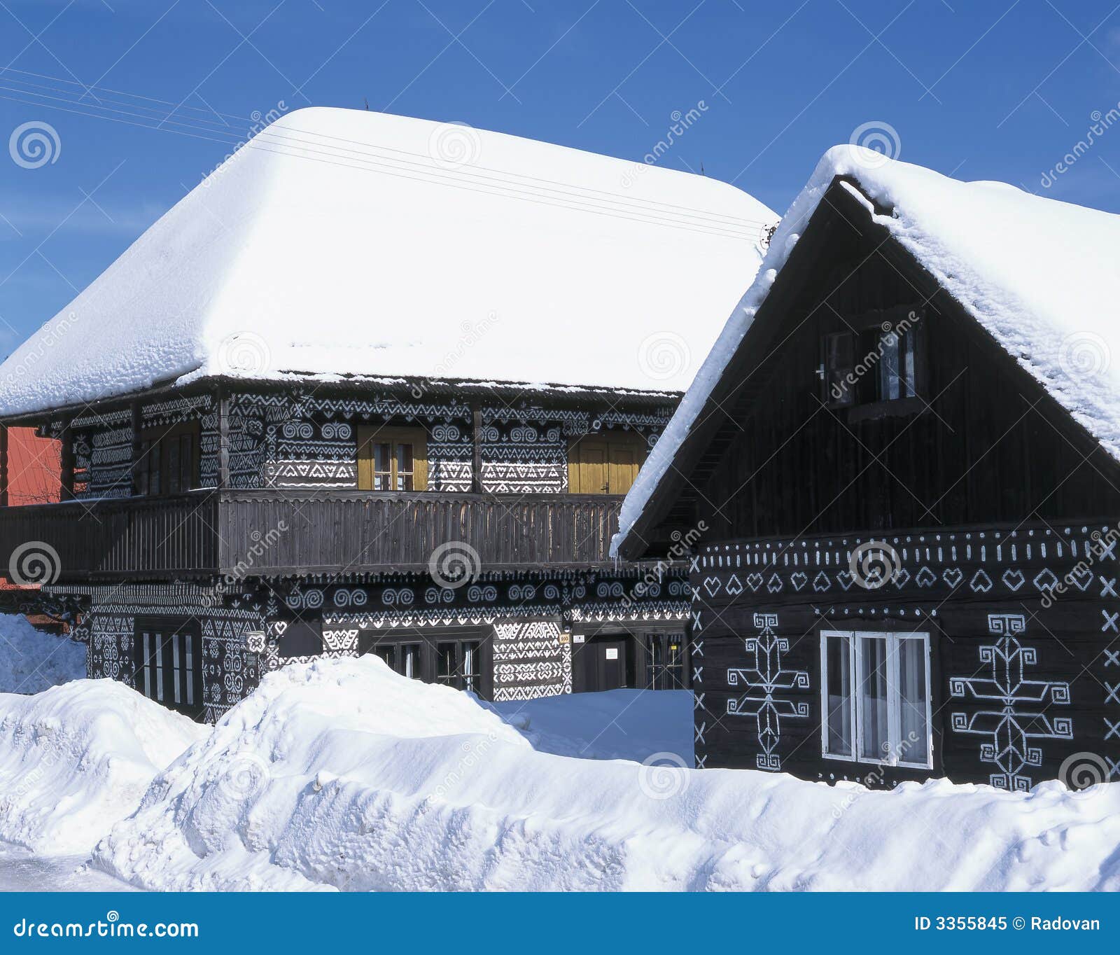 Cicmany stock image. Image of cold, slovak, snow, rural - 3355845