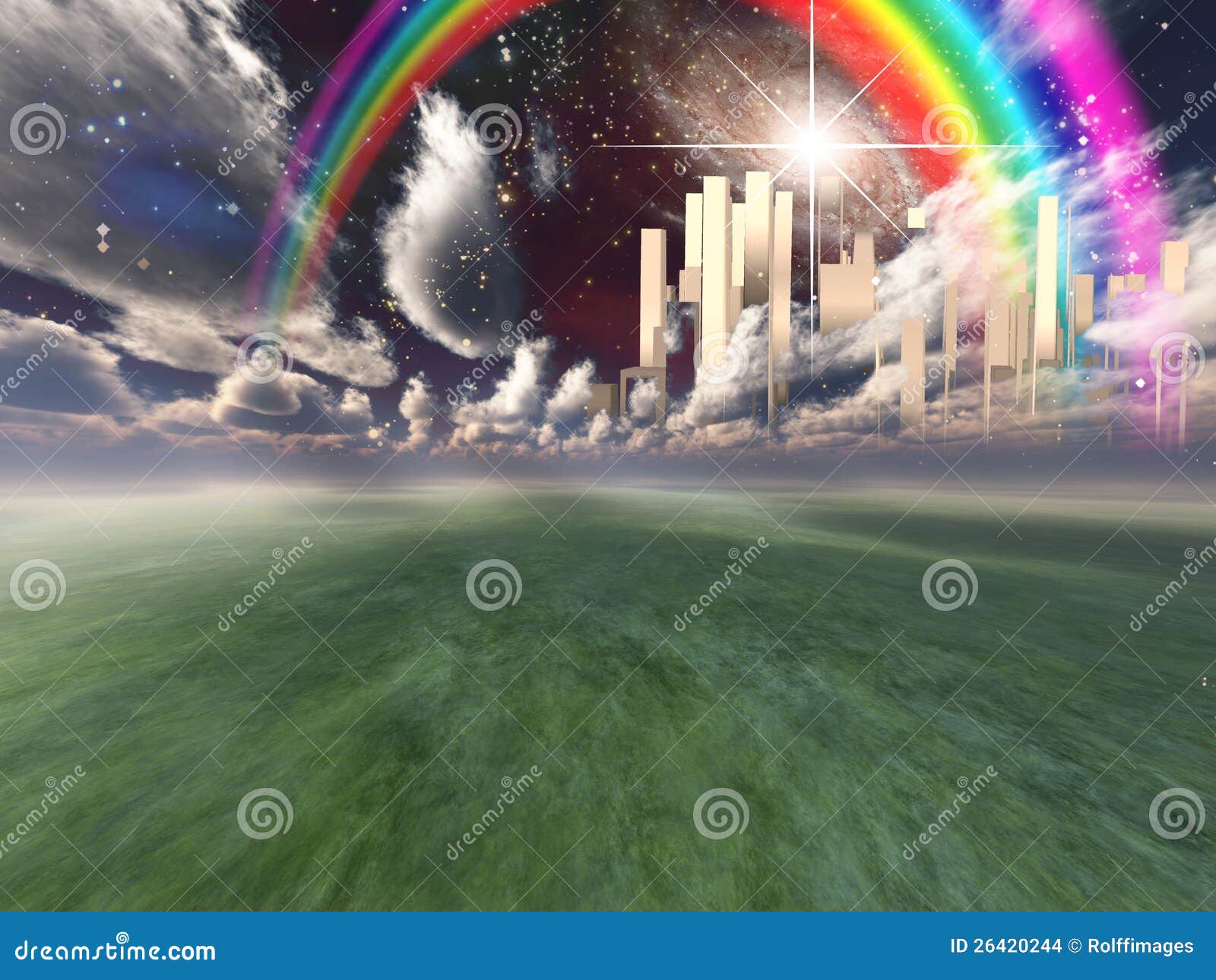 Cidade celestial ilustração stock. Ilustração de cidade - 26420244