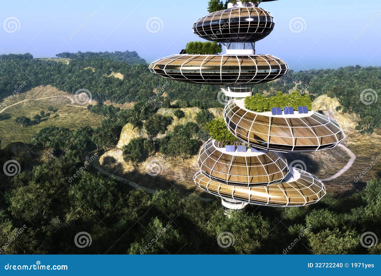 Cidade celestial. ilustração stock. Ilustração de torre - 32722240