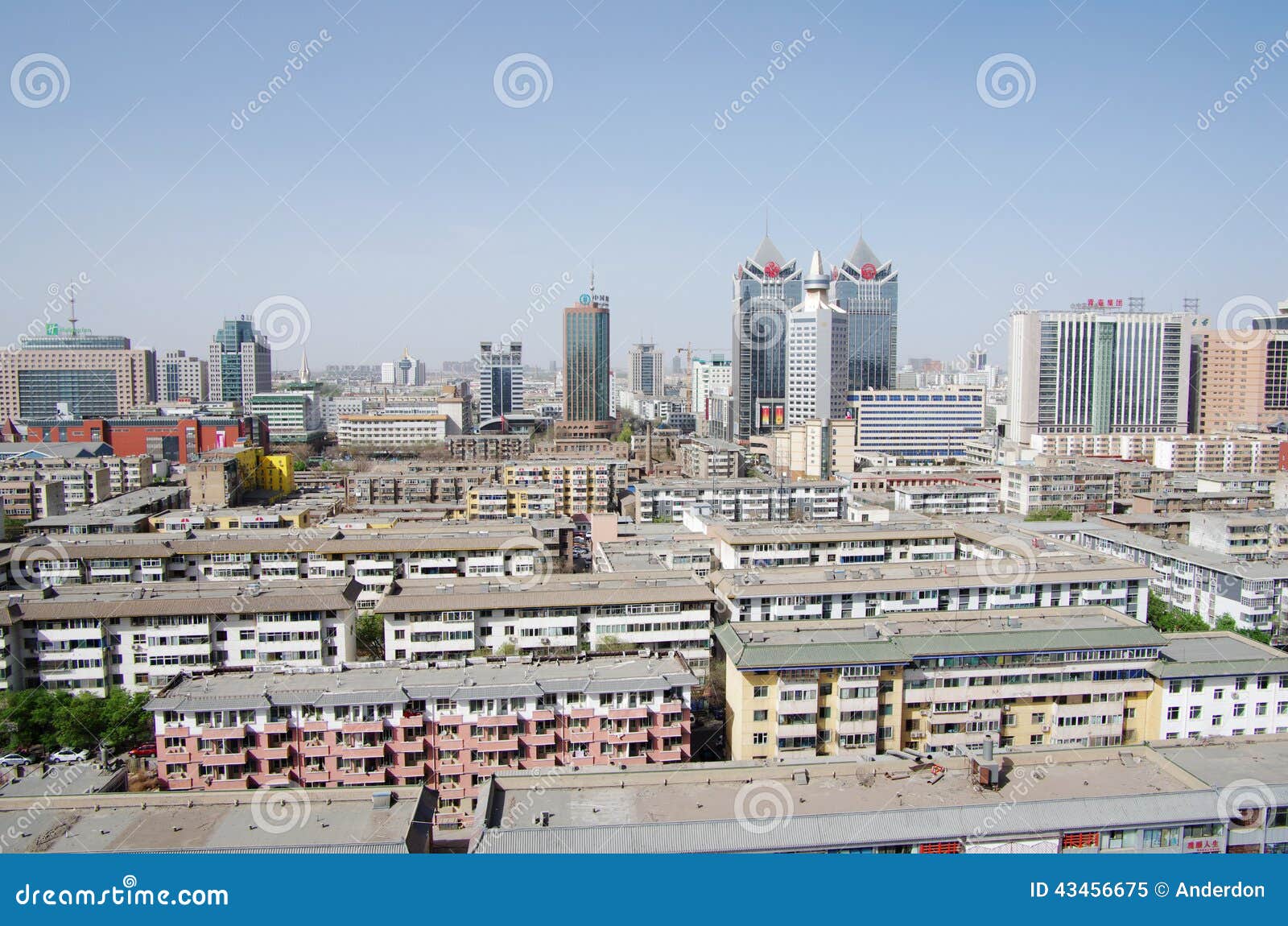 Cidade Chinesa Moderna De Xining Imagem Editorial - Imagem de cityscape ...