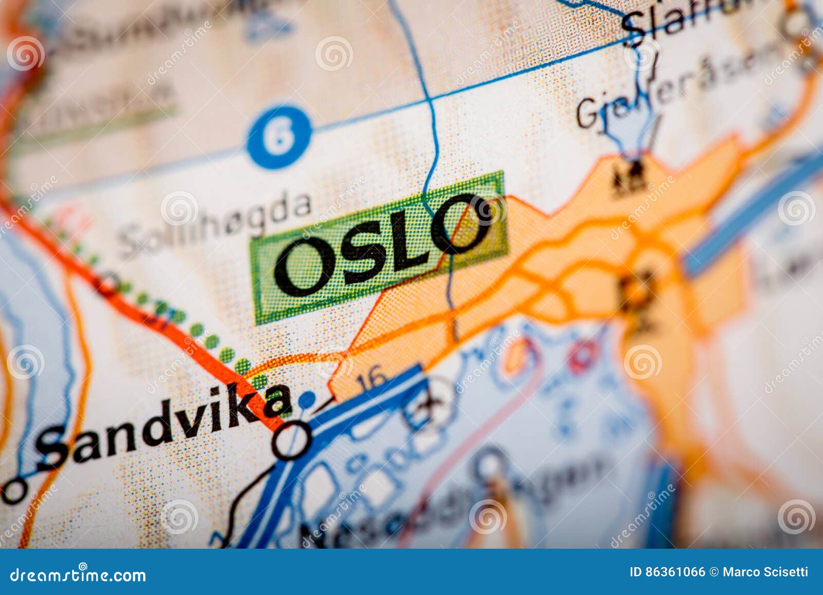 Cidade De Oslo Em Um Mapa De Estradas Foto de Stock - Imagem de fundos ...