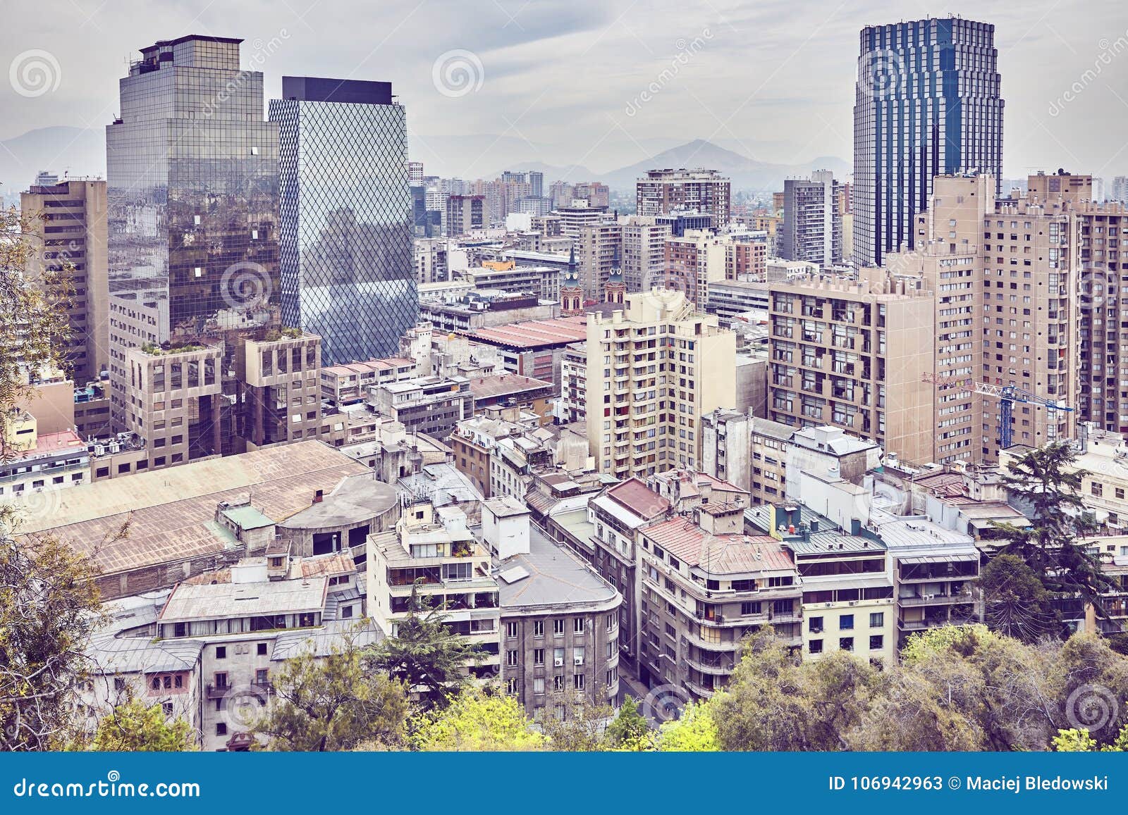 Cidade De Santiago De Chile Do Centro Imagem de Stock - Imagem de ...