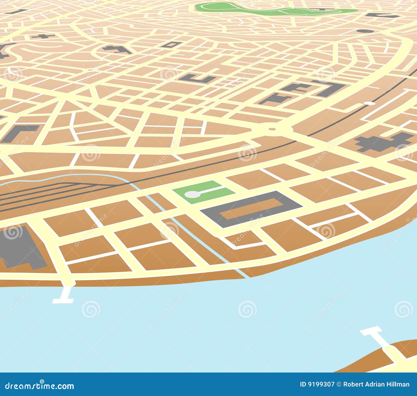 Cidade do beira-rio ilustração do vetor. Ilustração de centro - 9199307