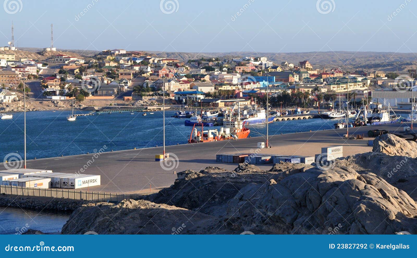 Cidade Lüderitz, Namíbia foto de stock. Imagem de porto - 23827292