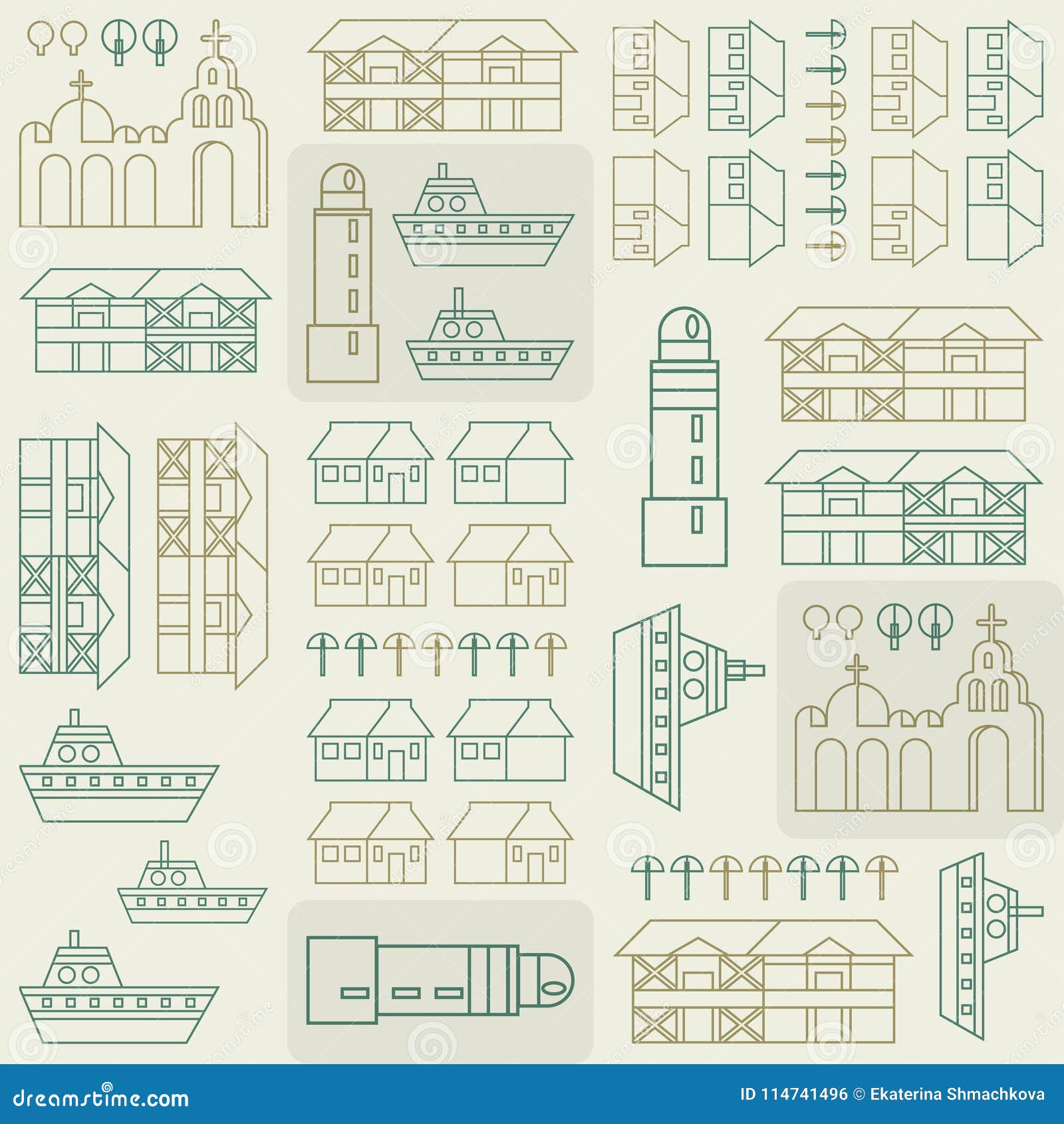 Cidade Linear Lisa Infographic Ilustração Stock - Ilustração de povos ...