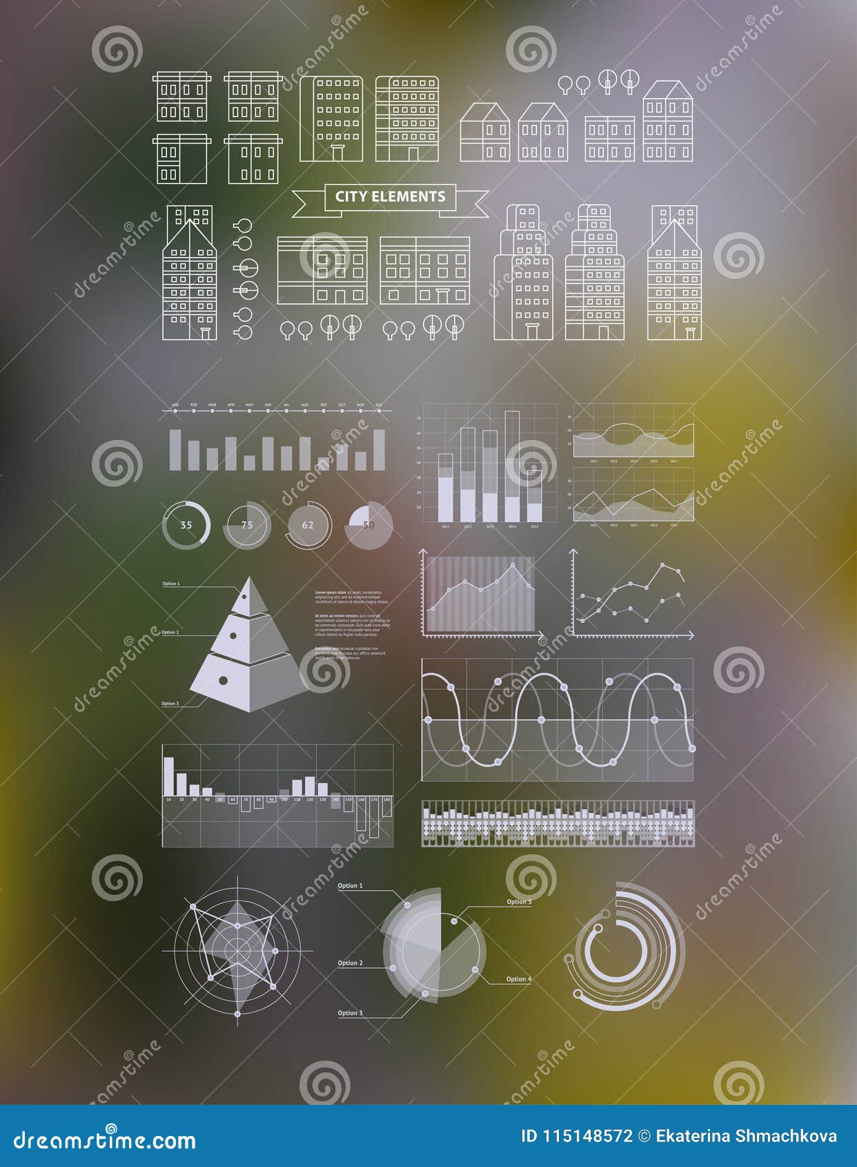 Cidade Linear Lisa Infographic Ilustração Stock - Ilustração de globo ...