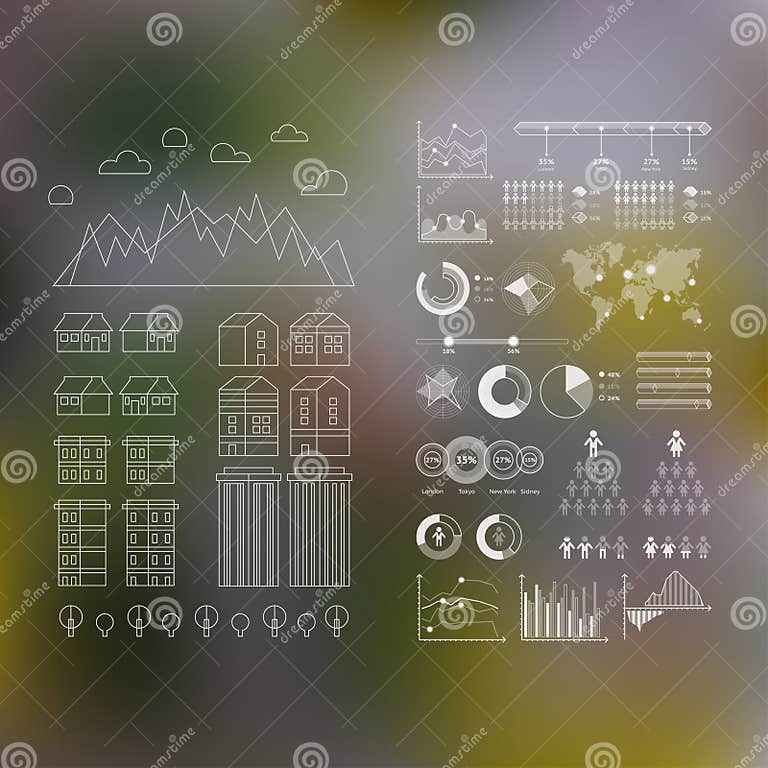 Cidade Linear Lisa Infographic Ilustração Stock - Ilustração de ...