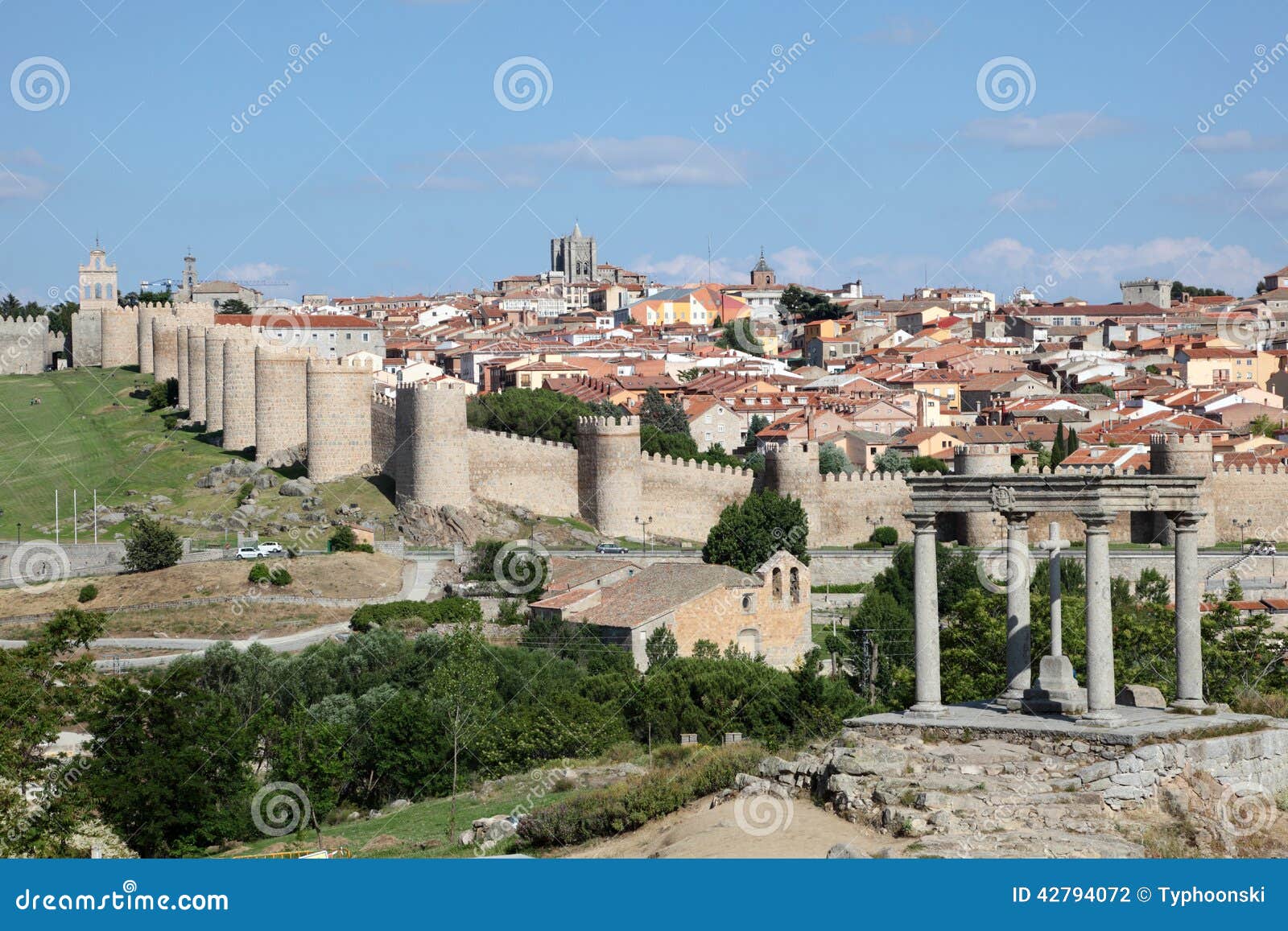 Cidade Medieval Avila, Castile E Leon, Espanha Foto de Stock - Imagem ...